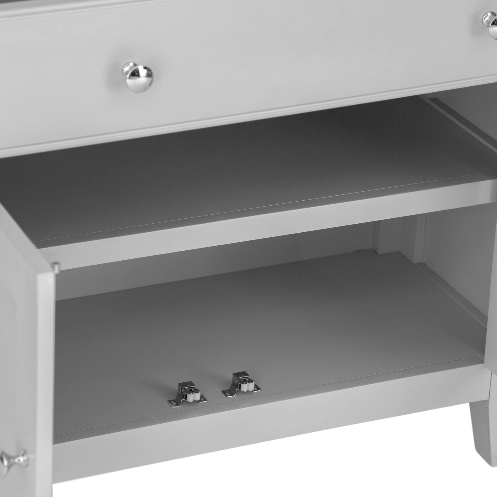 Petit buffet gris en chêne 1 tiroir PAROS | Buffets / Bahuts | Pier Import