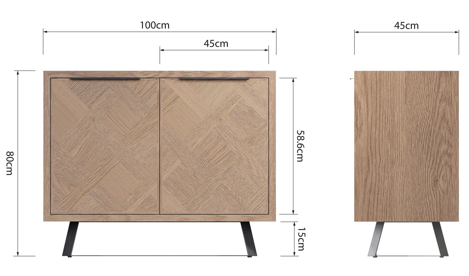 Petit buffet moderne en chêne PIANA | Buffets / Bahuts | Pier Import