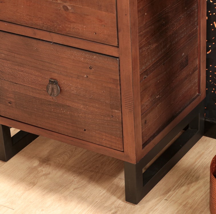 Caisson de bureau en bois recyclé 2 tiroirs SAMOA | Caissons de bureau ...