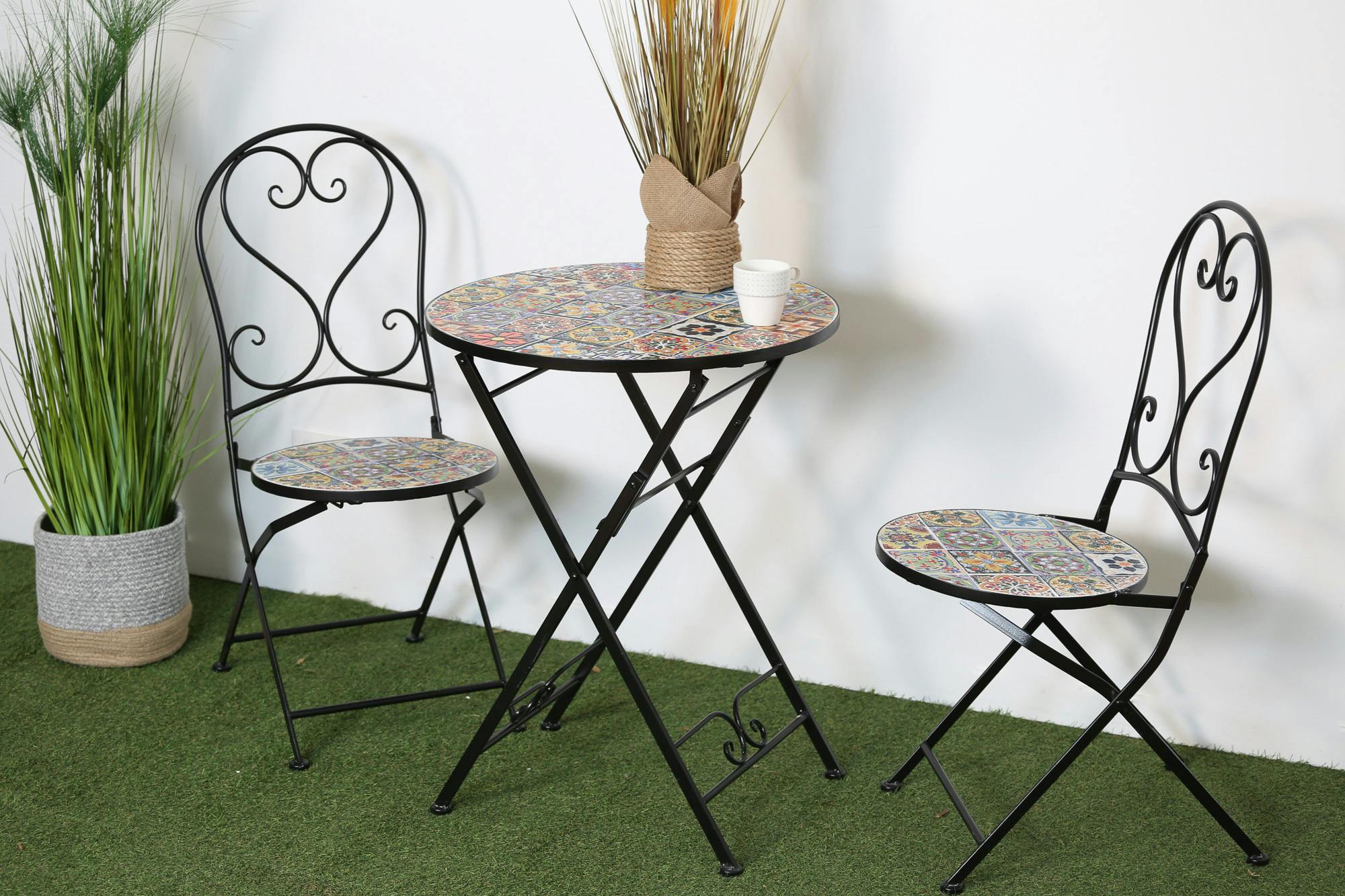 Petite table de jardin carreaux de ciment mix couleurs D60 GRENADE ...