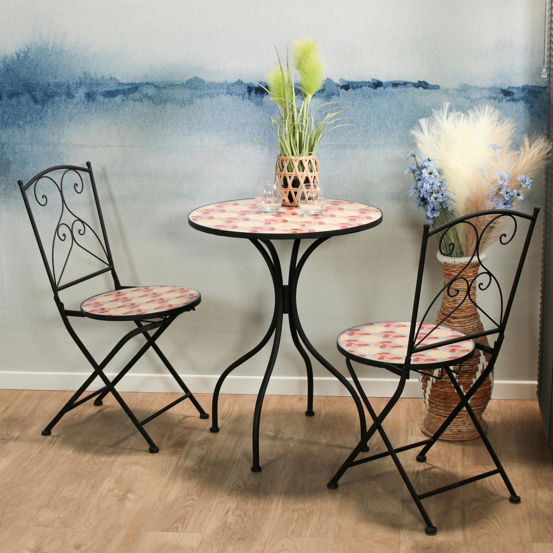 Petite table de jardin motif 70s D. 61 cm GRENADE | Tables à manger de ...