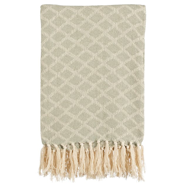 Plaid vert clair à croisillons | Plaids / Jetés | Pier Import