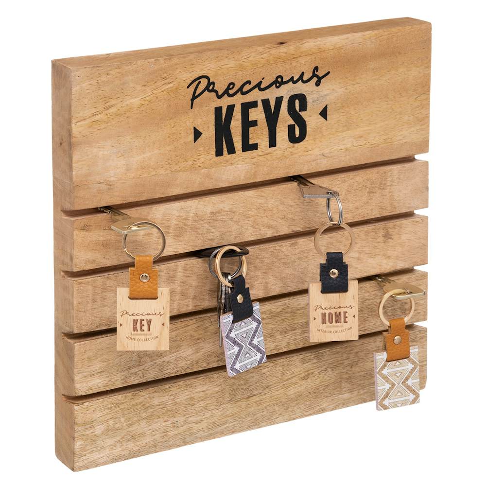 Porte-clés mural moderne en bois de manguier | Accessoires déco | Pier ...