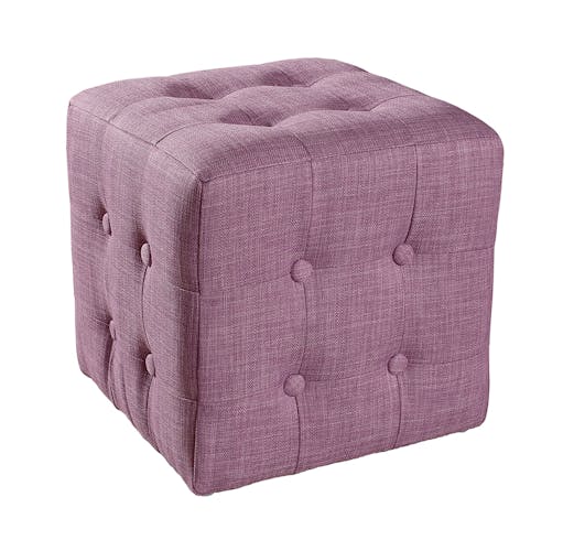 Pouf bas carré tissu rose 35x35x35cm PASTEL | Poufs | Pier Import