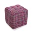 Pouf Cube Capitonné en tissu violet façon tweed 35x35x35cm PICCADILLY ...
