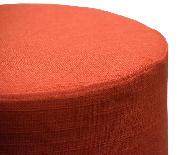 Pouf orange rond tissu bois | Poufs | Pier Import
