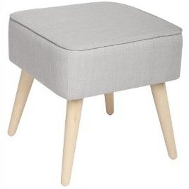 Pouf Tabouret carré avec revêtement en tissu gris clair 40X40cm | Poufs ...