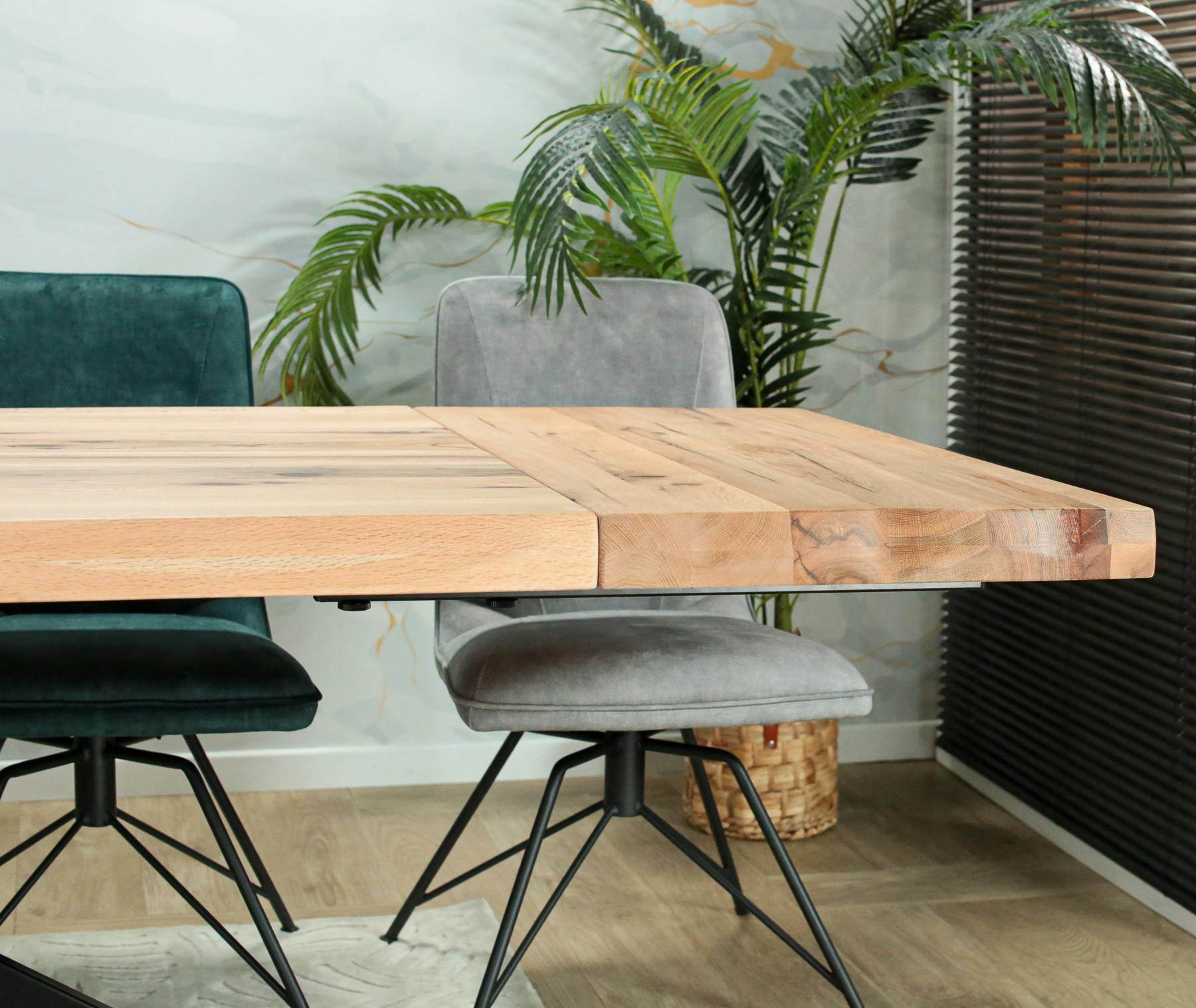 Rallonge pour les tables en chêne blanc bords naturels 200 et 240 cm ...