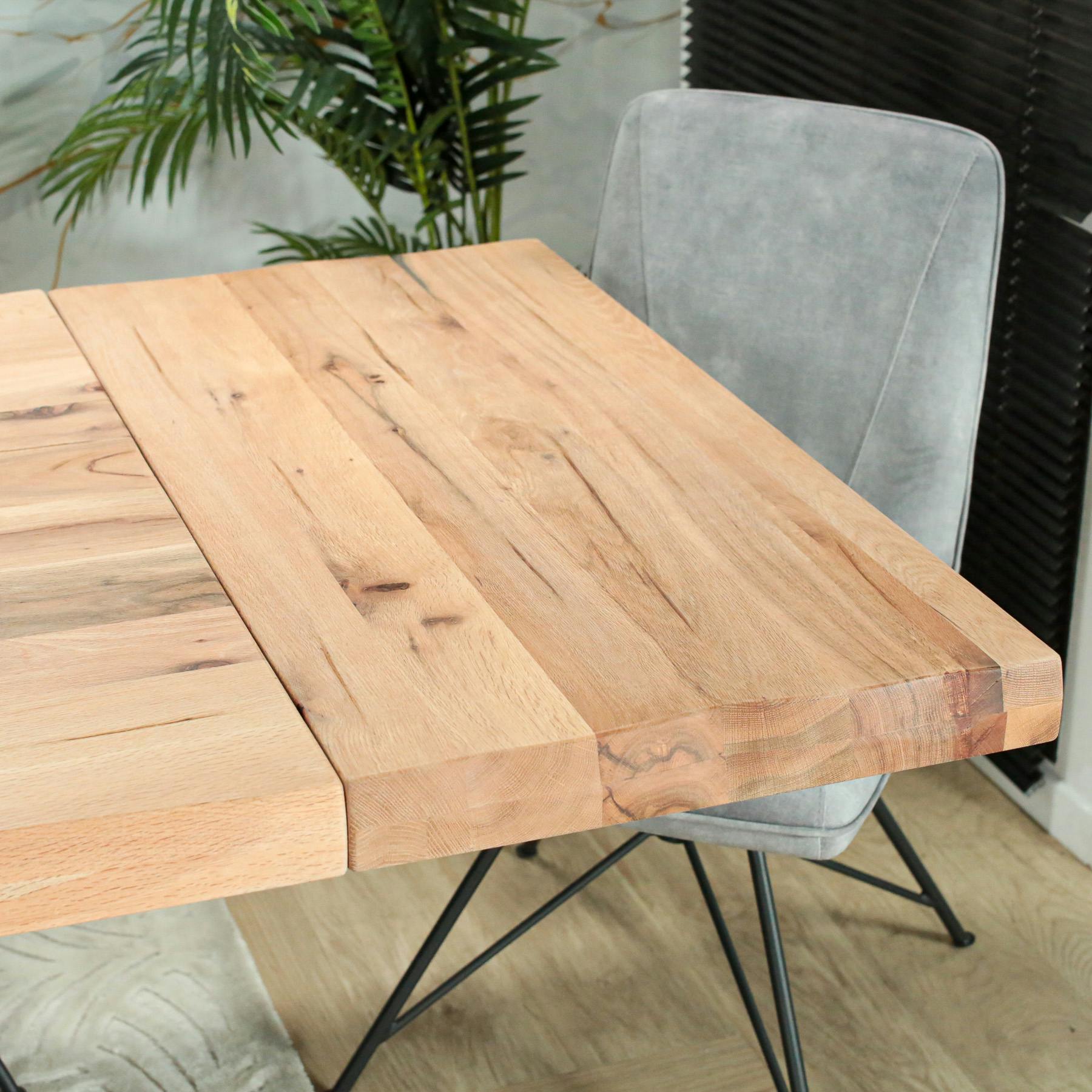 Rallonge pour les tables en chêne blanc bords naturels 200 et 240 cm ...