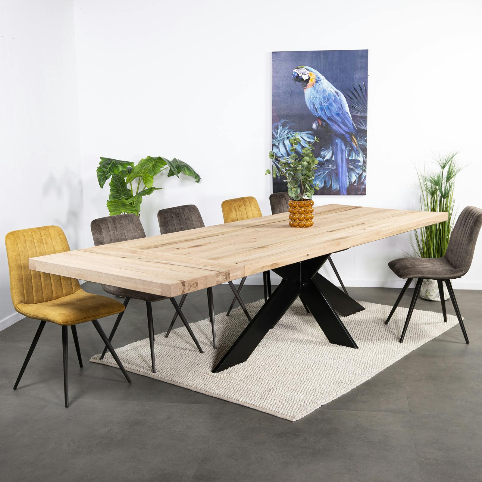 Rallonge pour table extensible en chêne blanc bords droits 200 et 240 ...