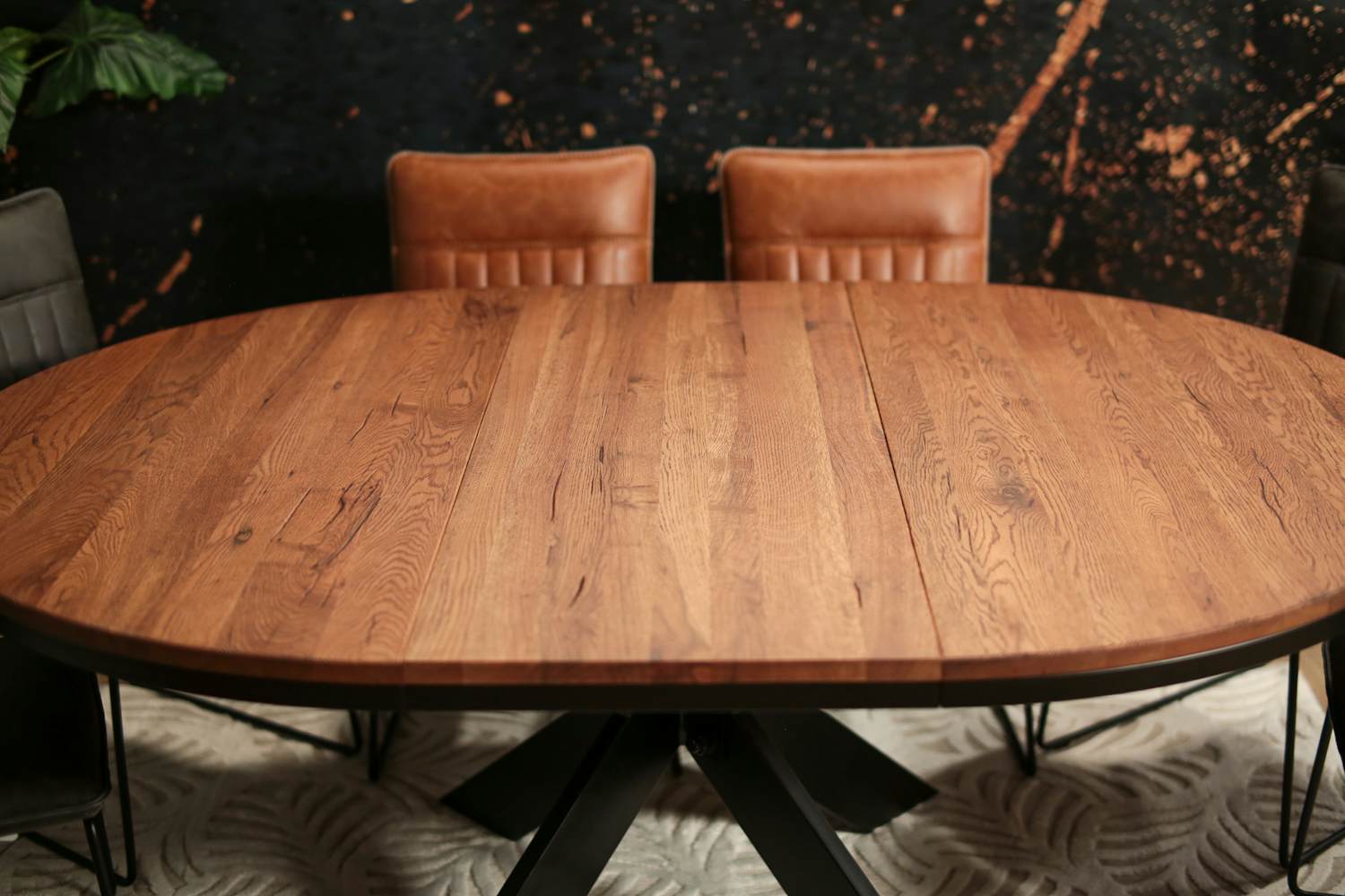 Rallonge pour table ronde extensible en chêne brun 140 cm PALERME (50 ...