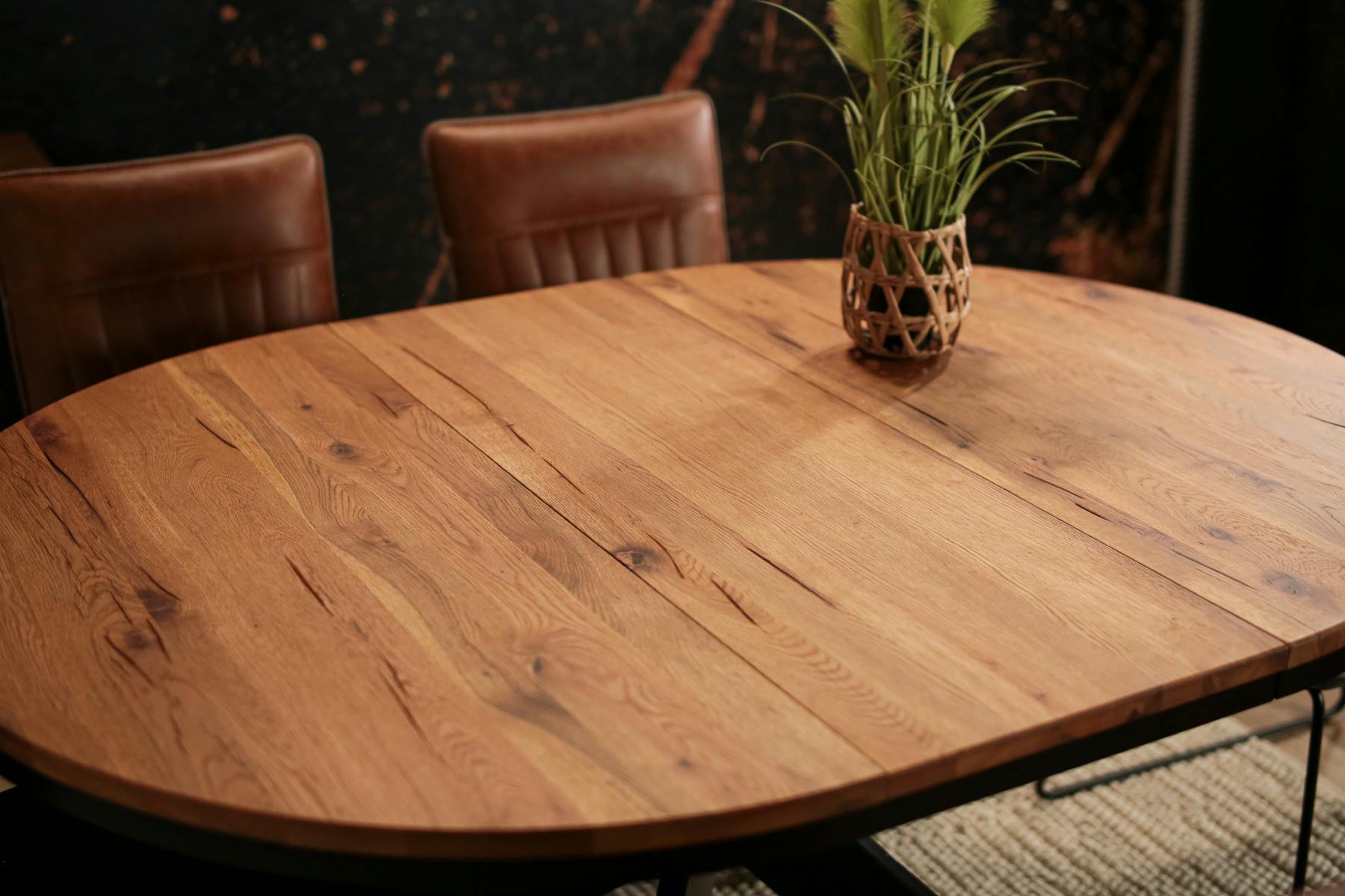 Rallonge pour table ronde / carrée extensible en chêne huilé 120 cm ...