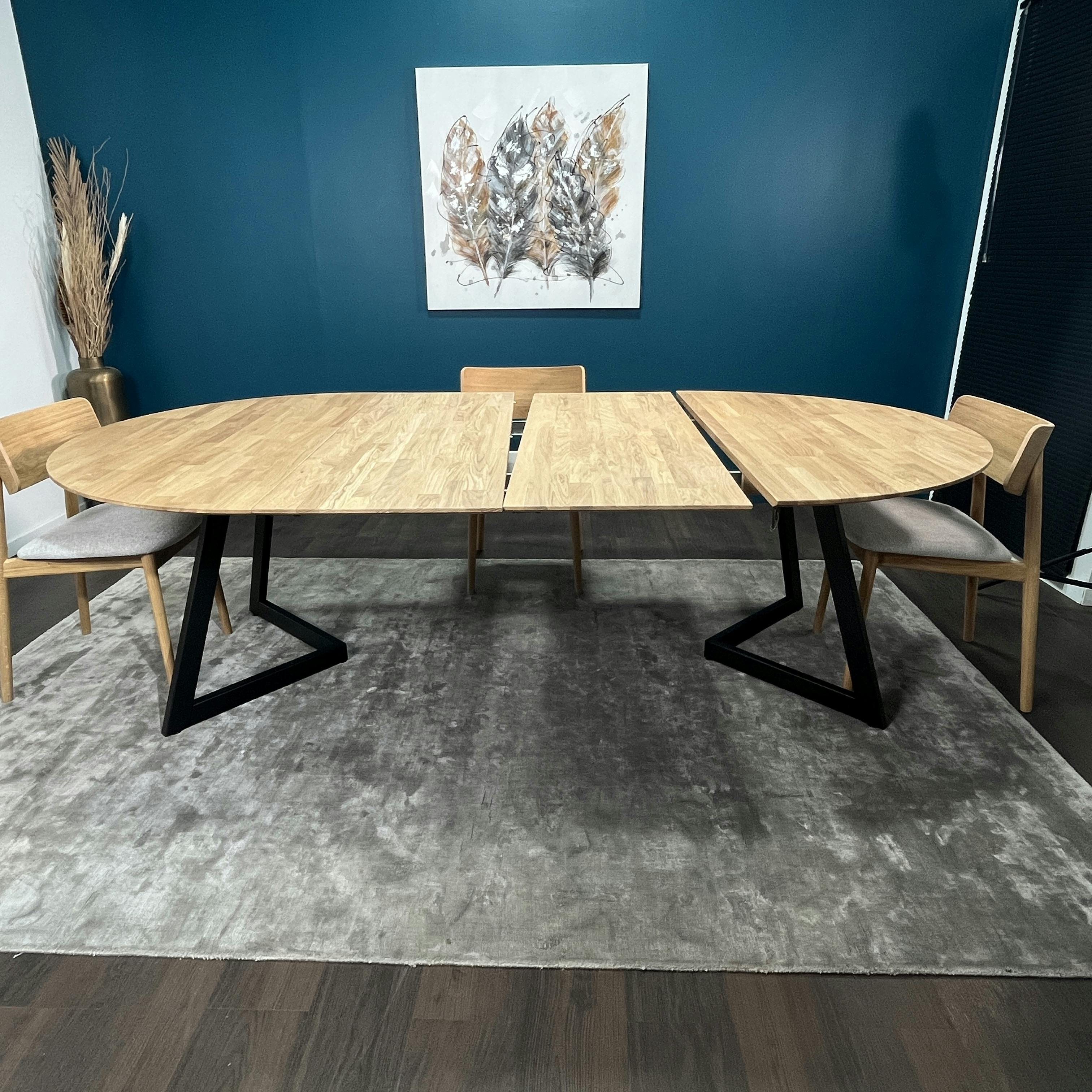 Rallonges pour table extensible en chêne huilé 140-340 cm (lot de 2 ...