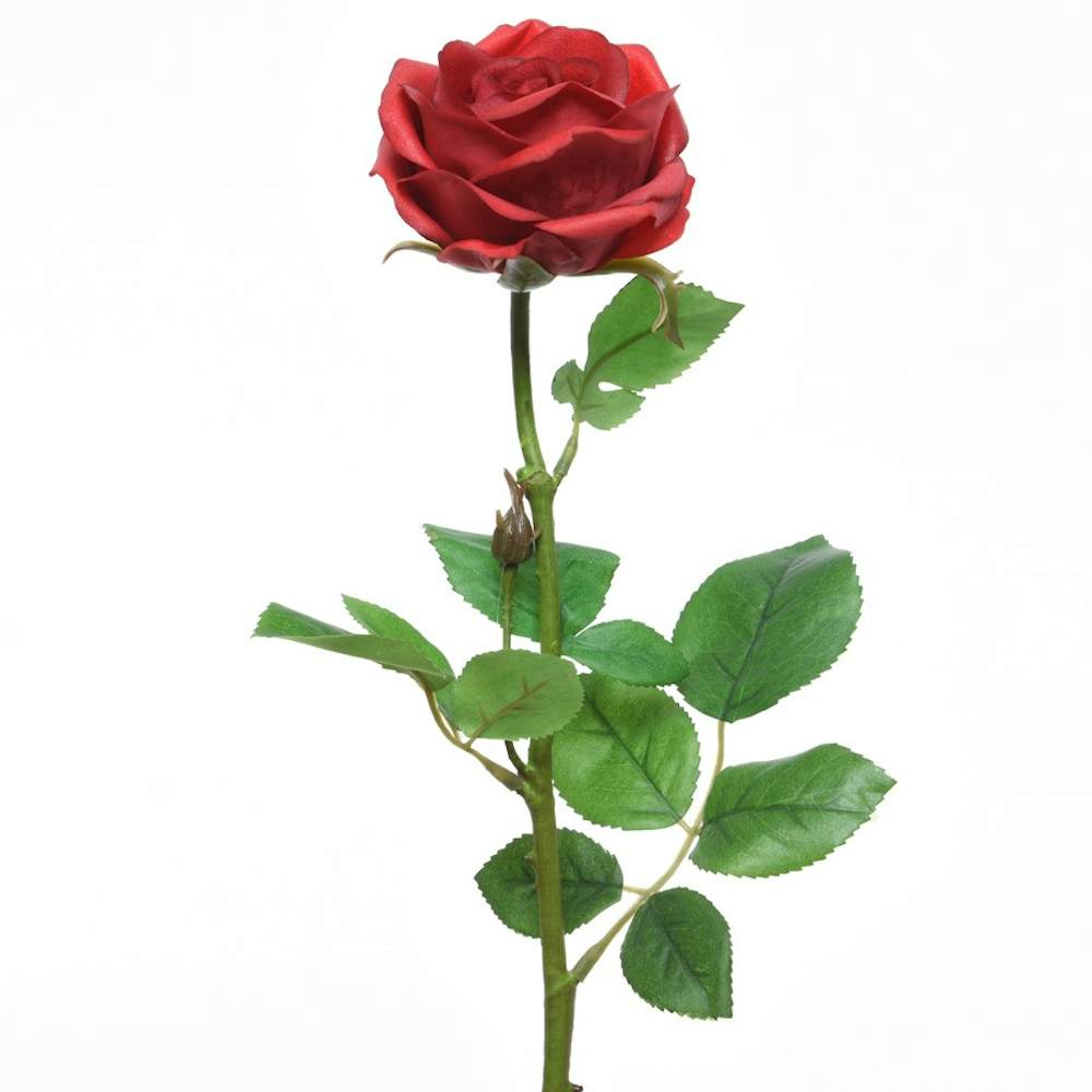 Rose rouge en soie sur tige 66cm | Fleurs / Plantes artificielles ...