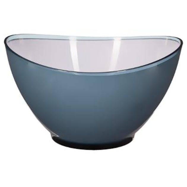 Saladier ovale en plastique bleu orage blanc D23cm | Plats et saladiers ...