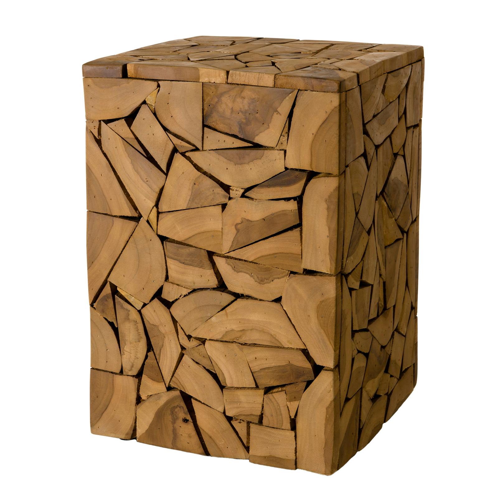 Sellette bois carrée mosaïque de teck OTTAWA | Sellettes | Pier Import