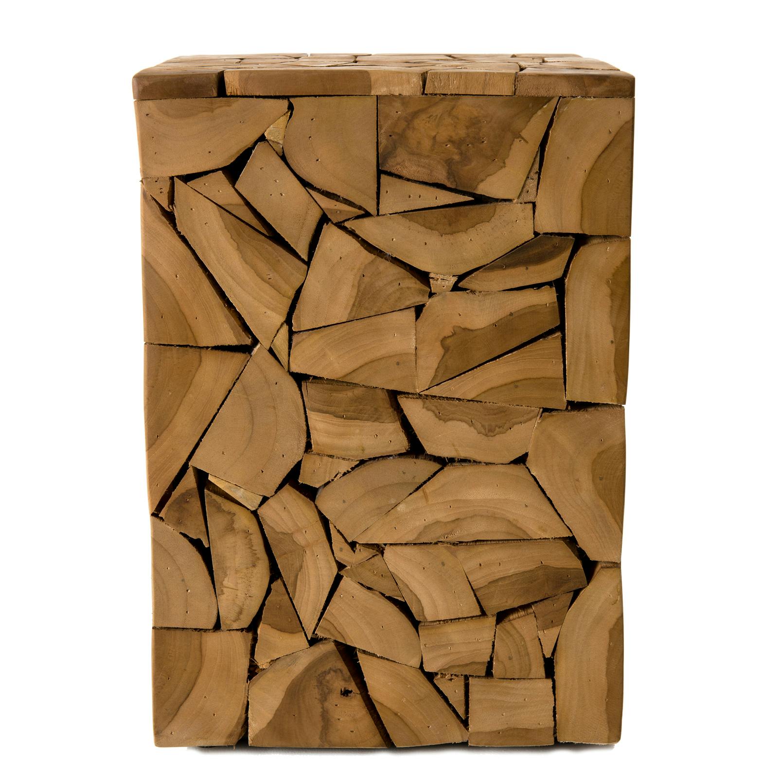 Sellette bois carrée mosaïque de teck OTTAWA | Sellettes | Pier Import