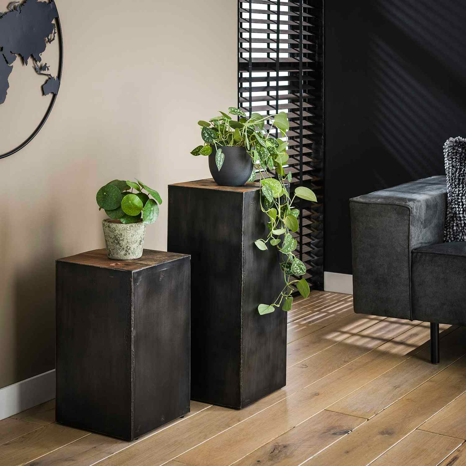 Sellette bois métal style industriel SHEFFIELD | Sellettes | Pier Import