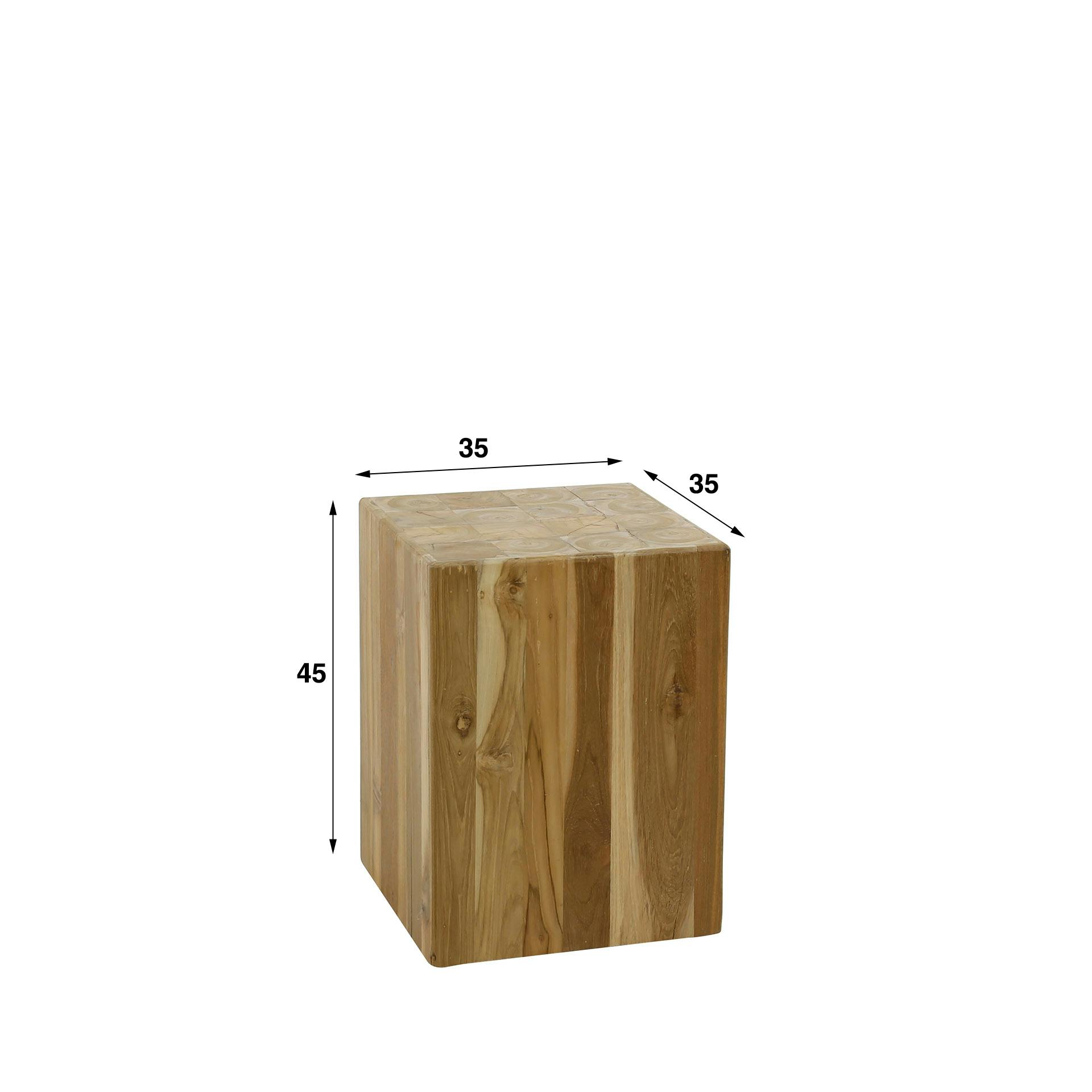 Sellette en bois de teck recyclé forme carrée 45 cm | Sellettes | Pier ...