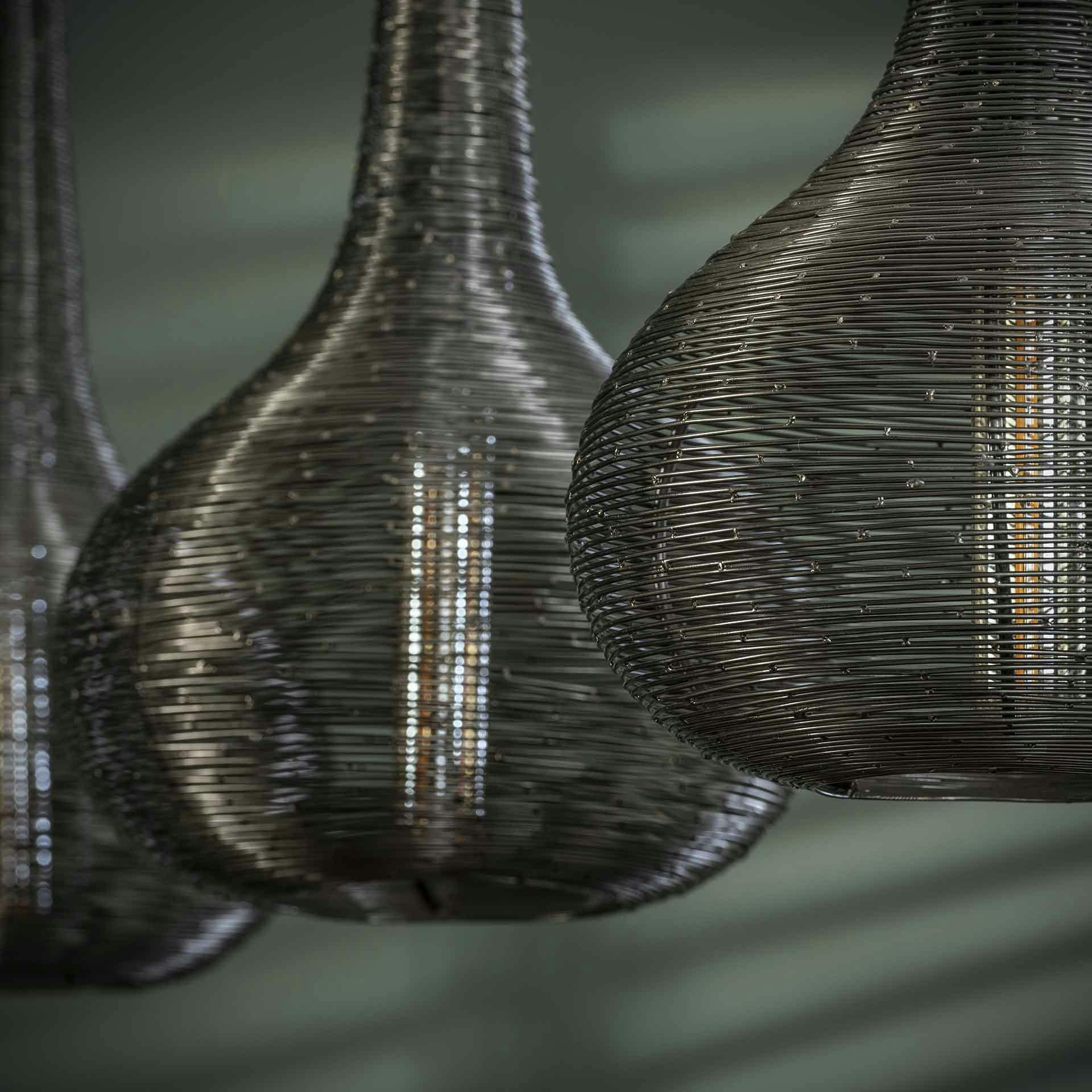 Suspension contemporaine 3 lampes forme goutte métal vieilli TRIBECA ...