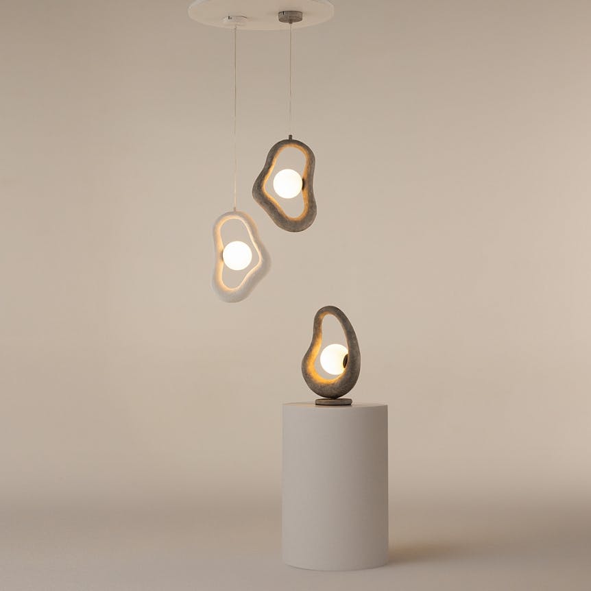 Suspension design blanche texturée – globe central LULING | Suspensions ...