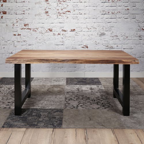 Table à manger bois massif métal 165 cm MELBOURNE | Tables à manger ...