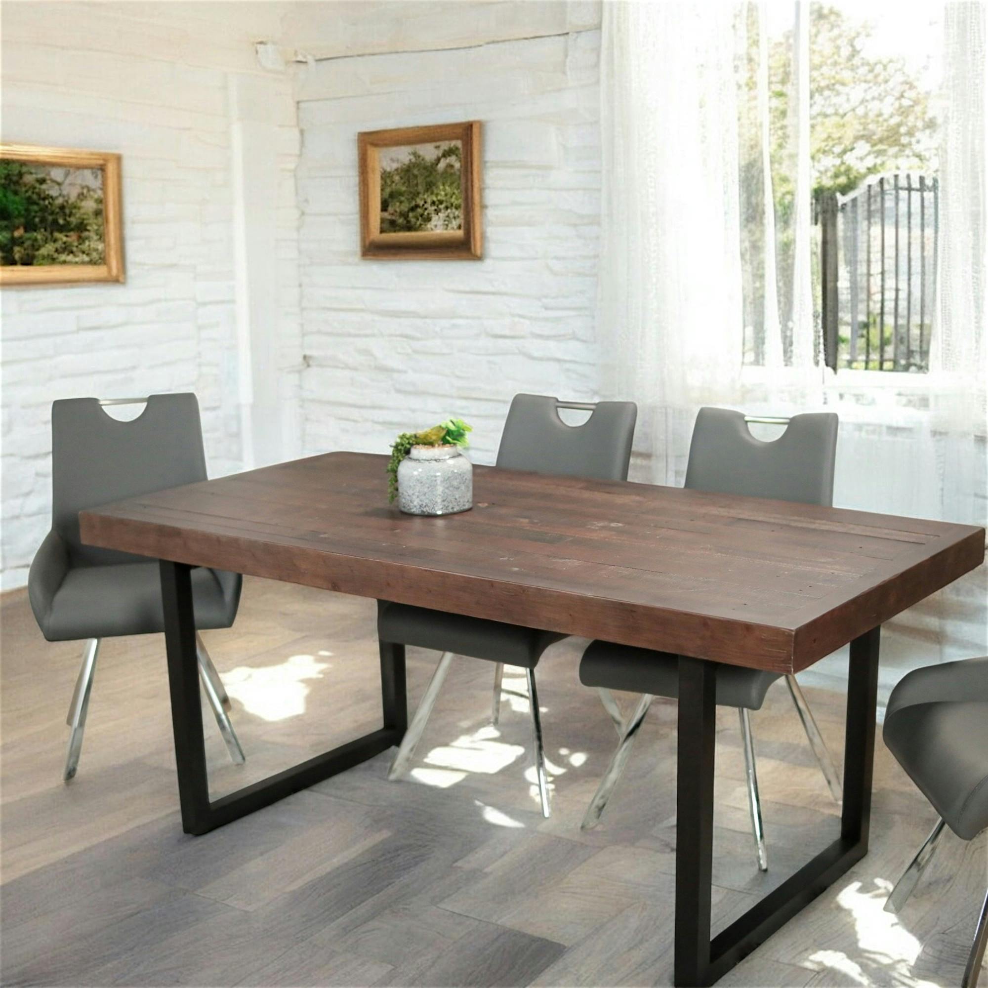 Table à manger bois brun recyclé 180 cm SAMOA | Tables à manger | Pier ...