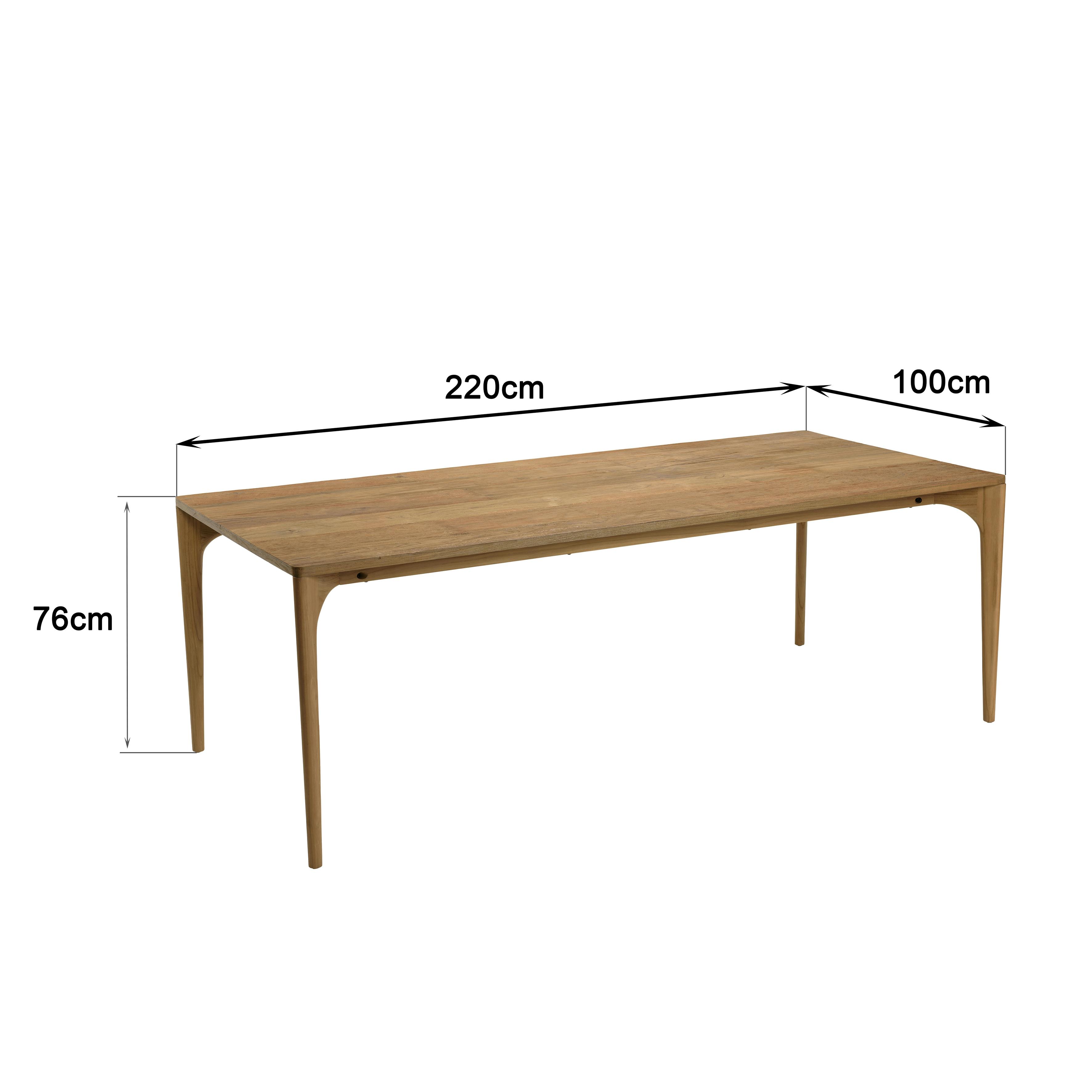 Table à manger contemporaine teck 220 cm PANAMA | Tables à manger ...