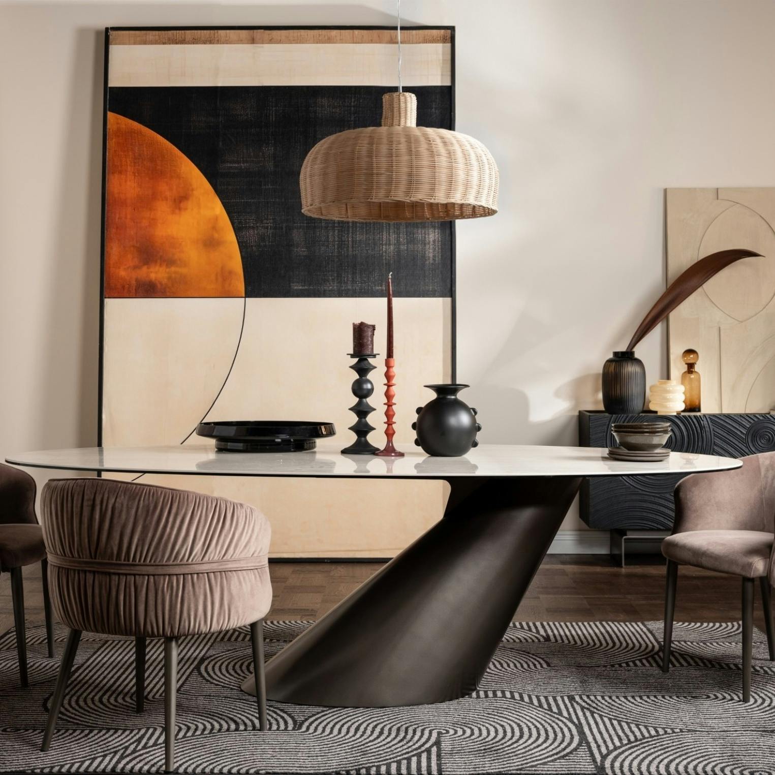 Table à manger design en céramique blanche 240 cm GIULIA | Tables à ...