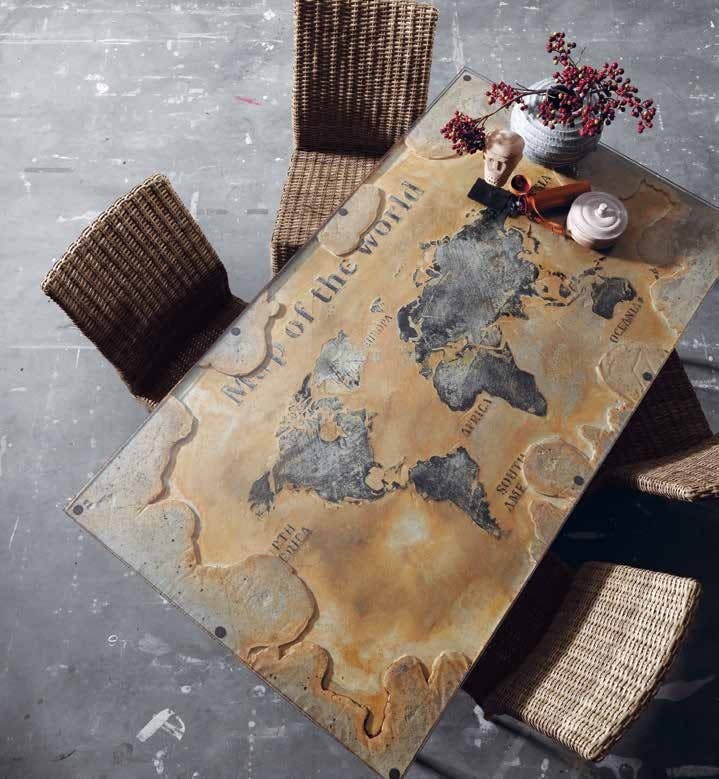 Table à manger en verre trempé 160 MAPPEMONDE | Tables à manger | Pier ...