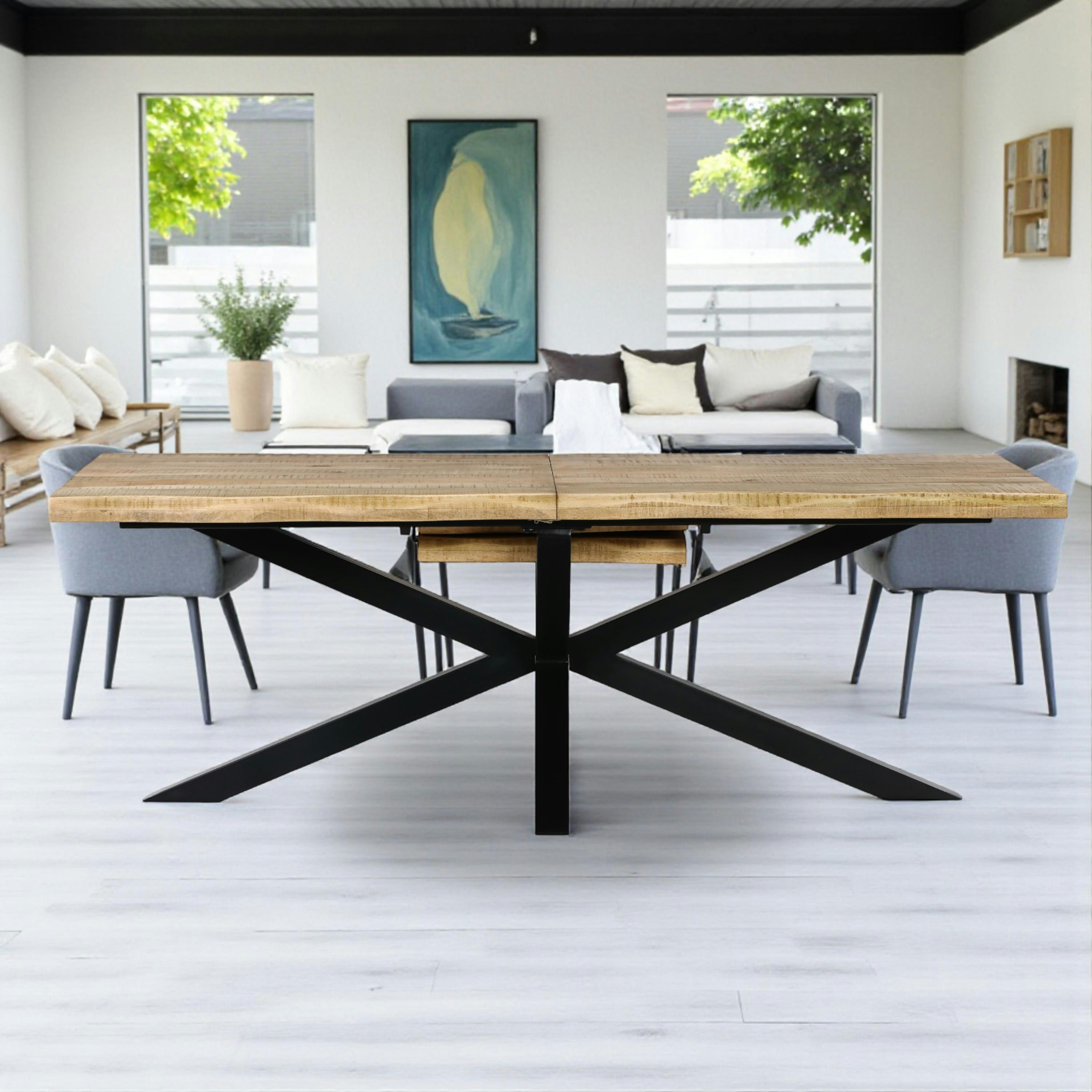 Table à manger extensible bois massif 220/280 cm LUCKNOW | Tables à ...