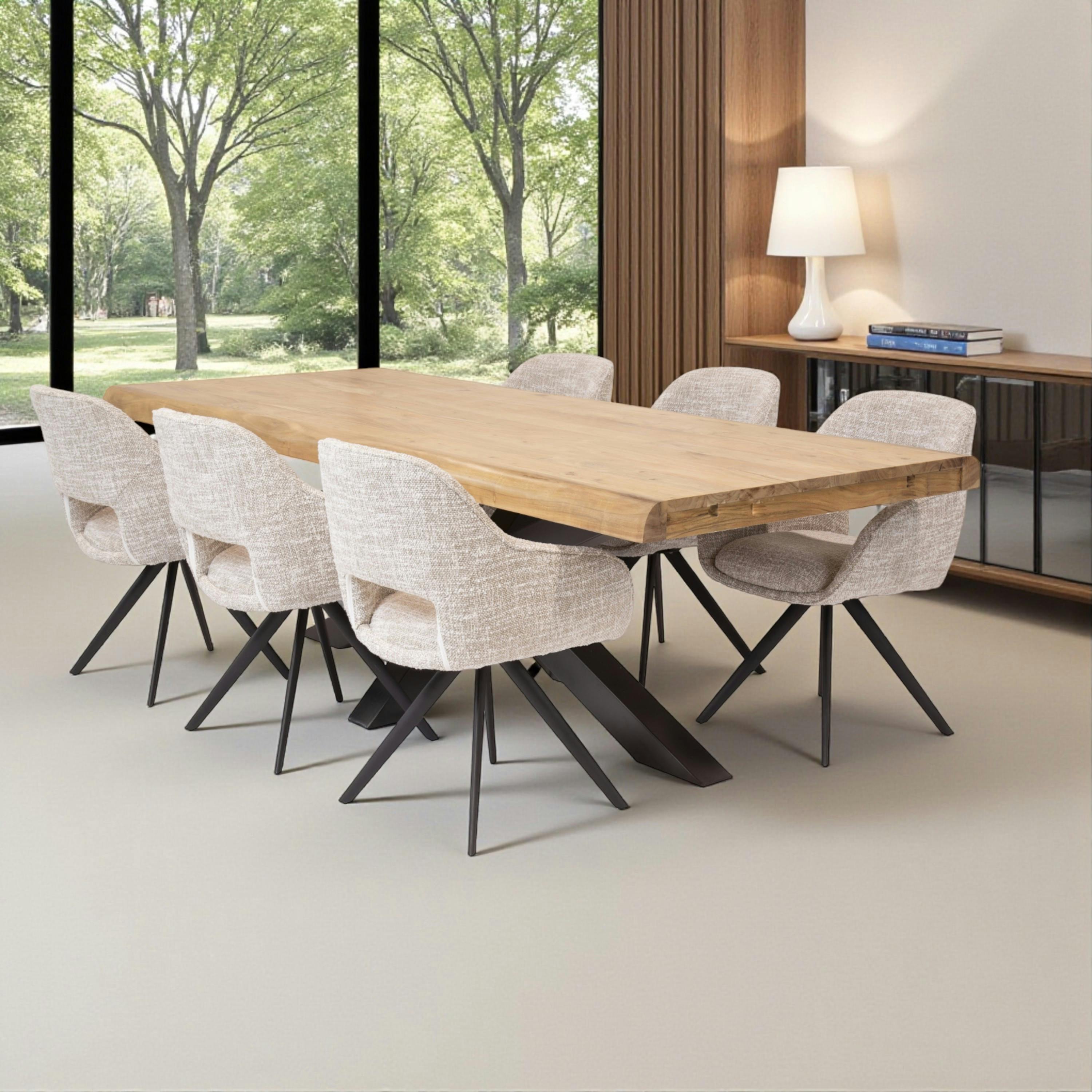 Table à manger extensible bois massif 240/340 cm MELBOURNE | Tables à ...