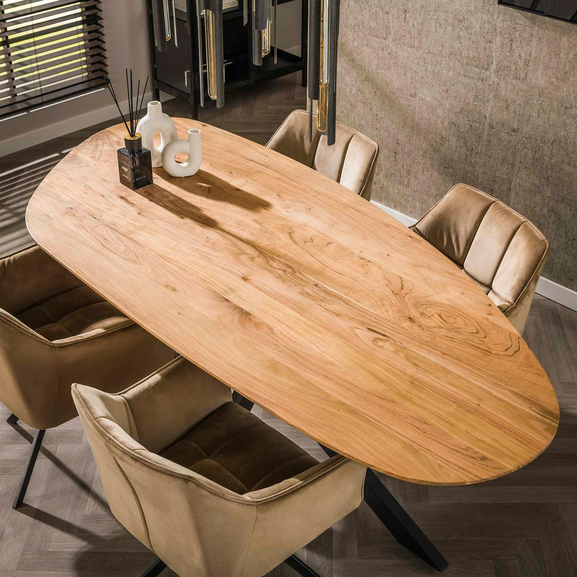 Table à manger organique en bois d'acacia 215 cm MELBOURNE | Tables à ...