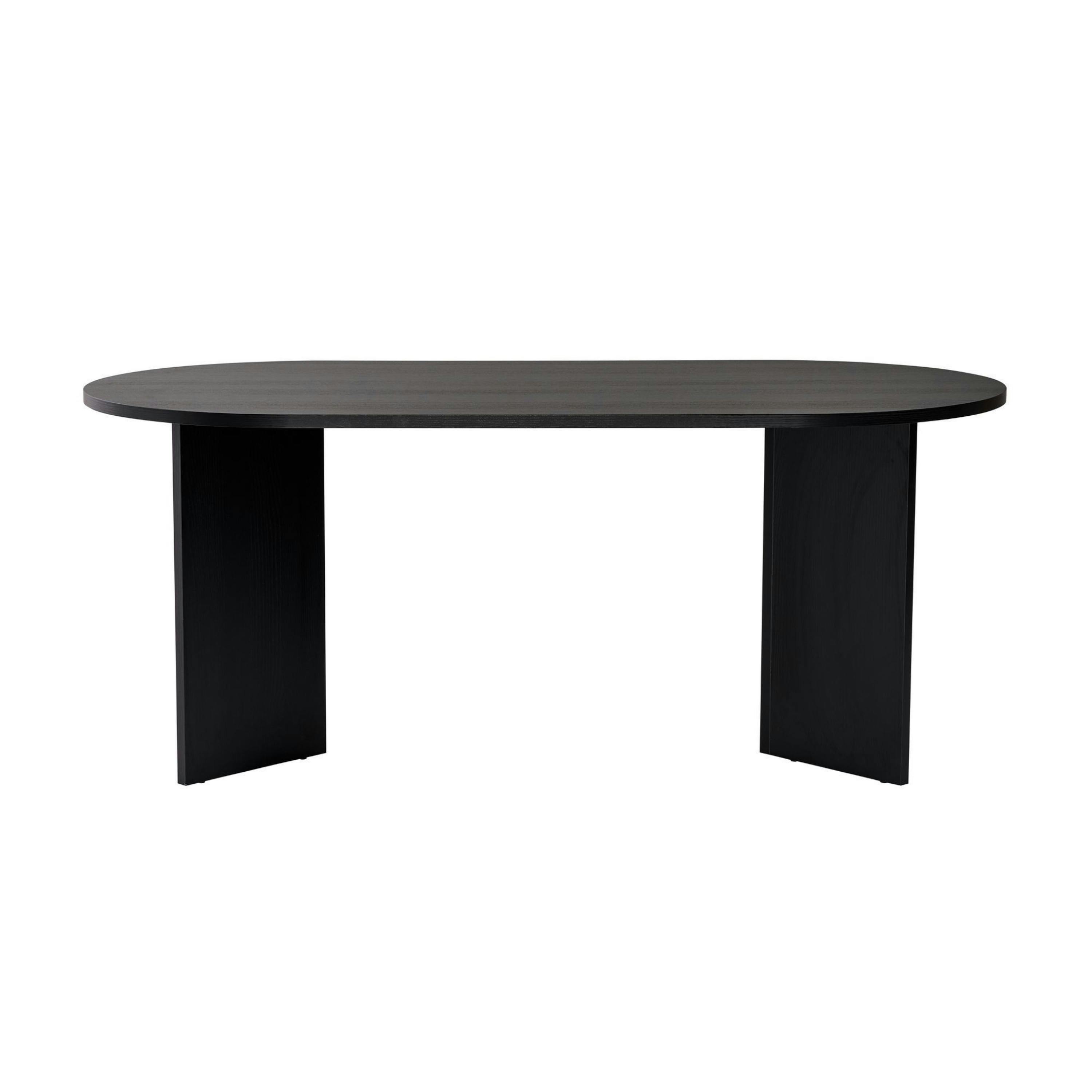 Table à manger ovale effet bois noir pieds en V 200 cm MARFA | Tables à ...