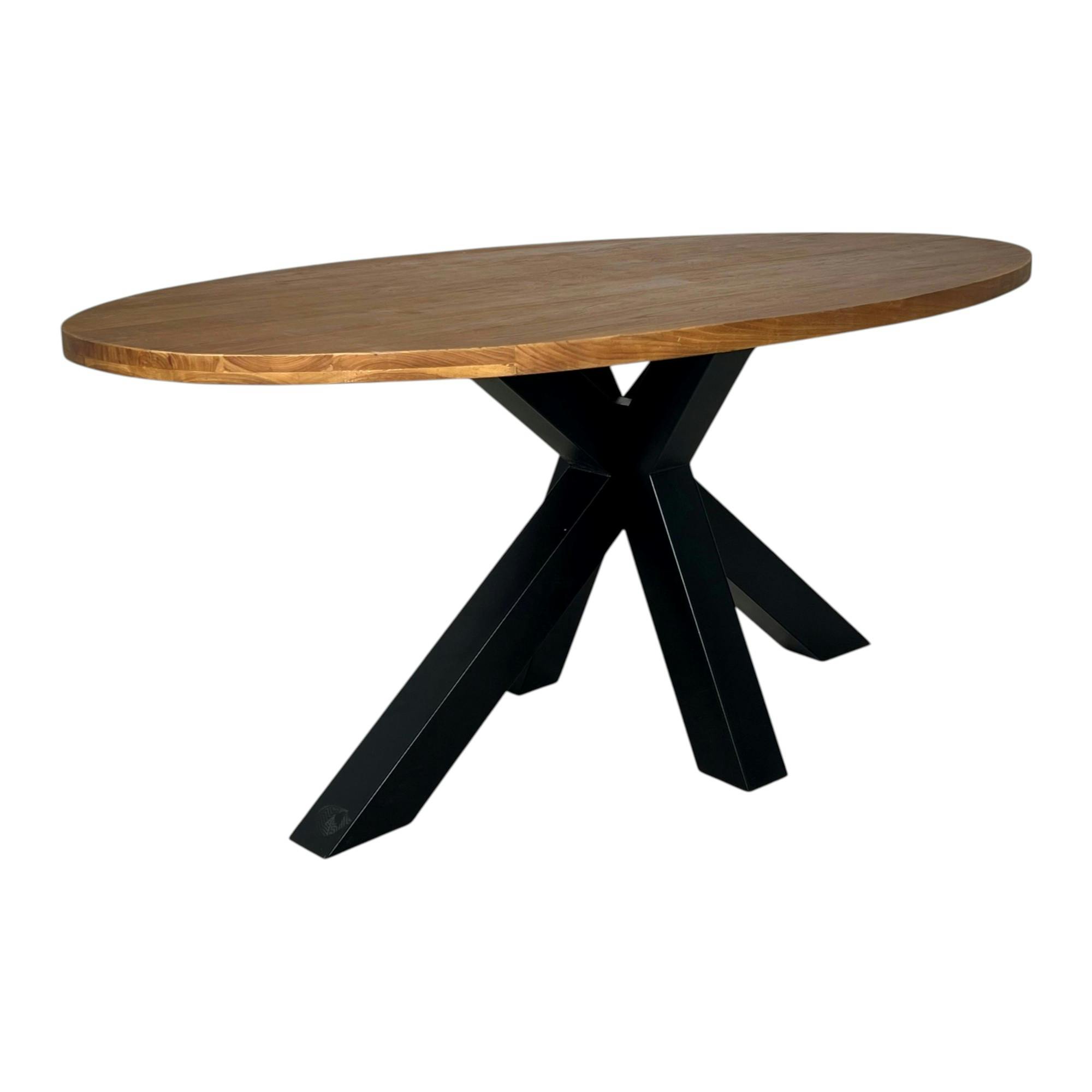 Table à manger ovale en bois de teck recyclé 190 cm ONTARIO | Tables à ...