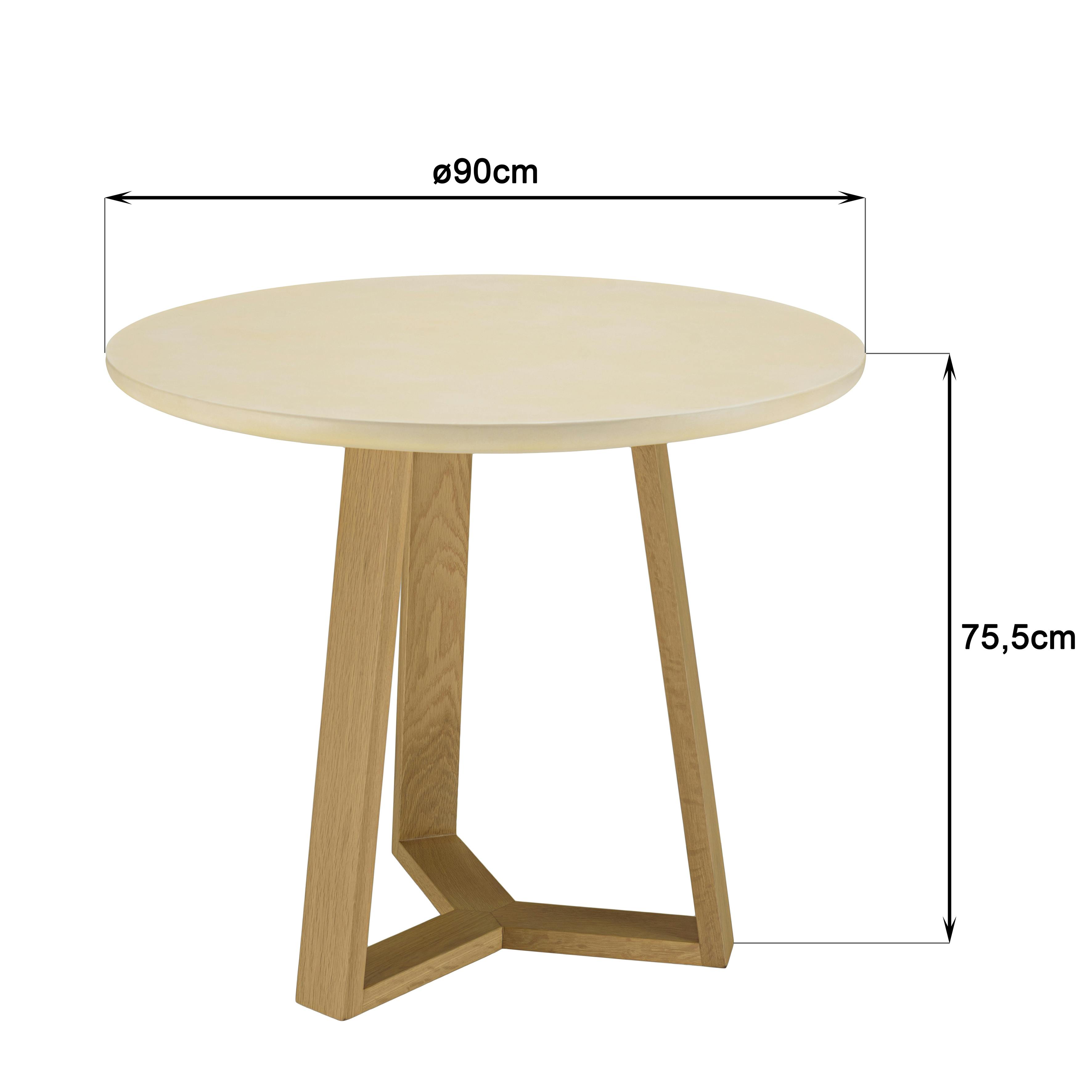 Table à manger ronde 90 cm plateau béton pied étoile BRASILIA | Tables ...