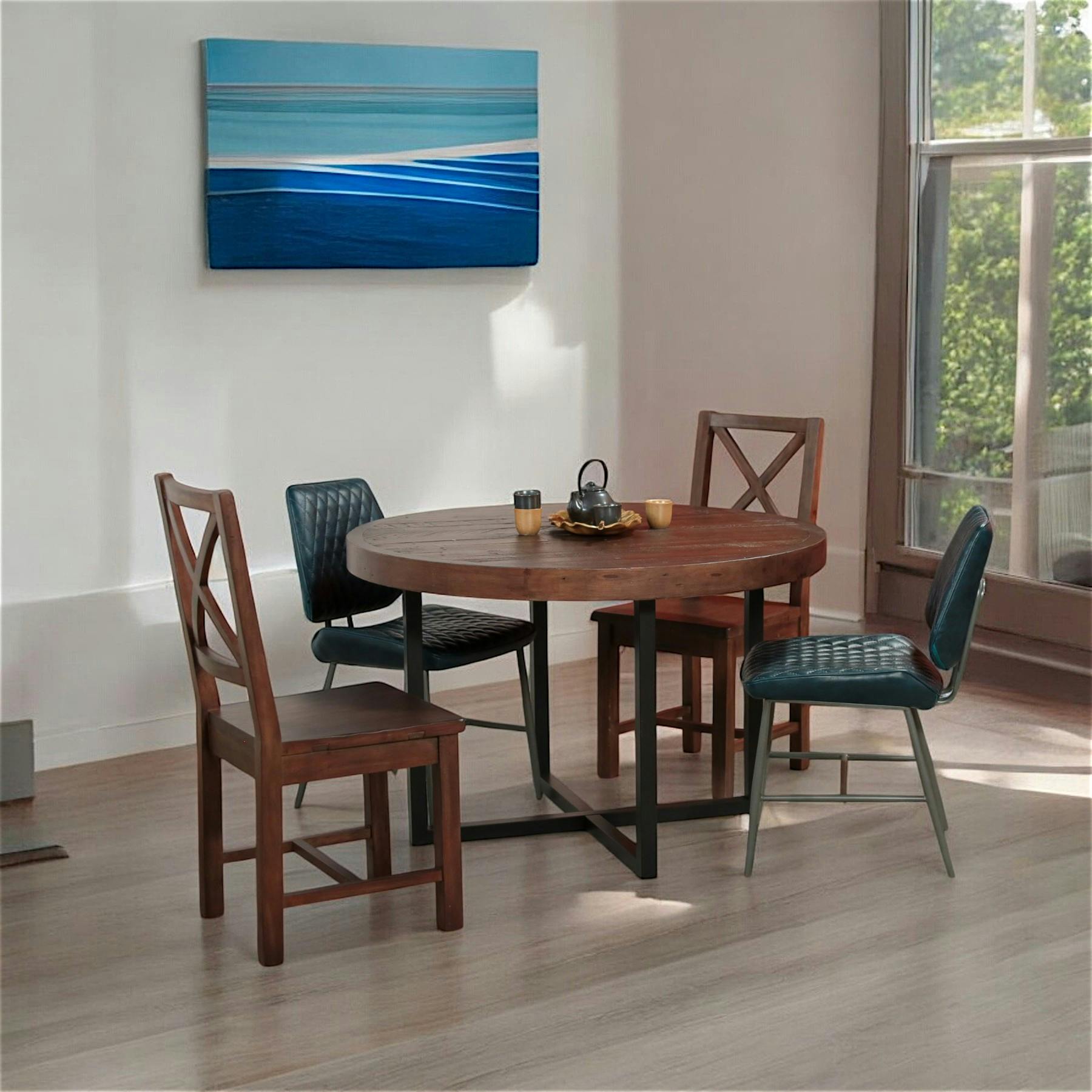 Table à manger ronde bois recyclé D120 SAMOA | Tables à manger | Pier ...