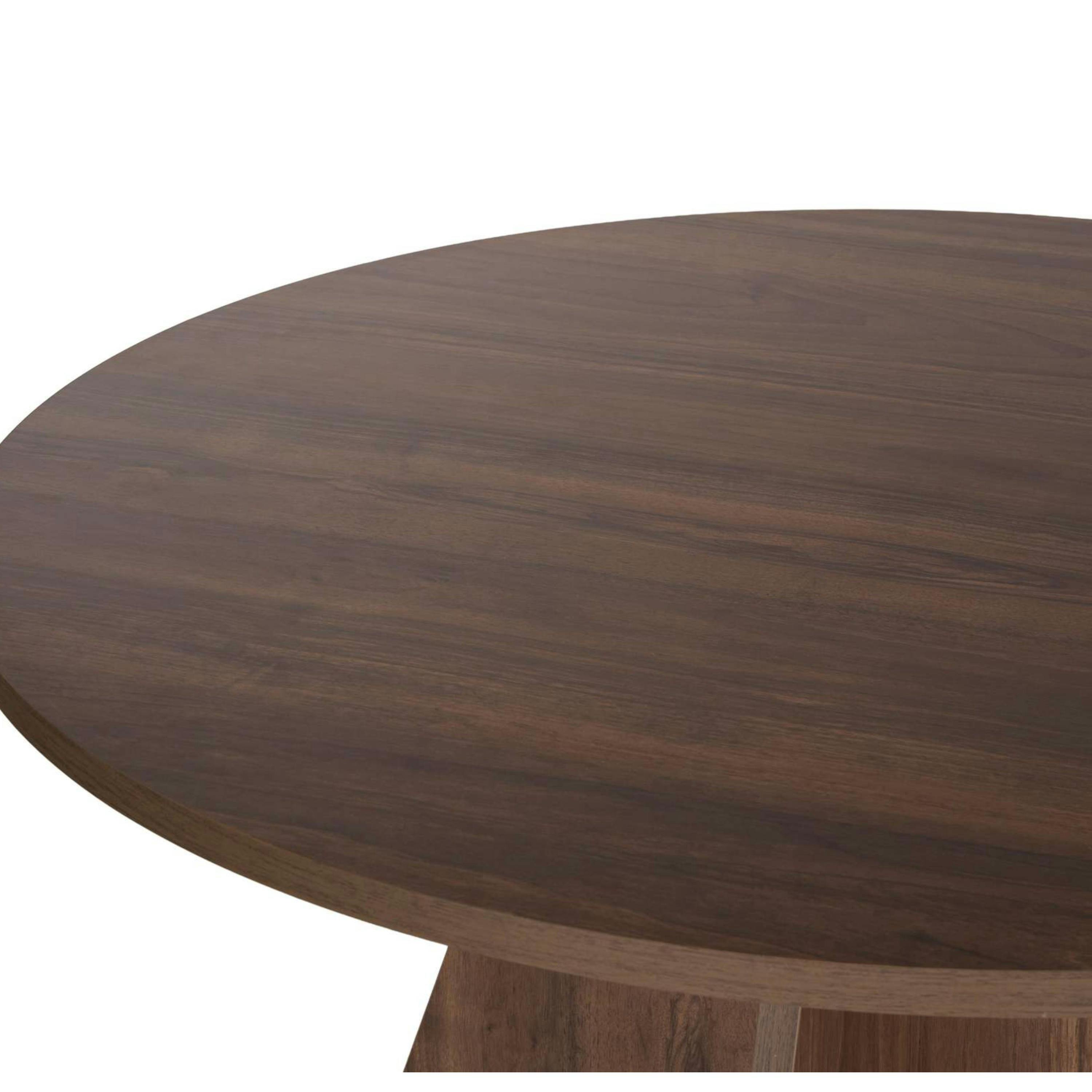 Table à manger ronde effet bois de noyer Ø120 cm MARFA | Tables à ...