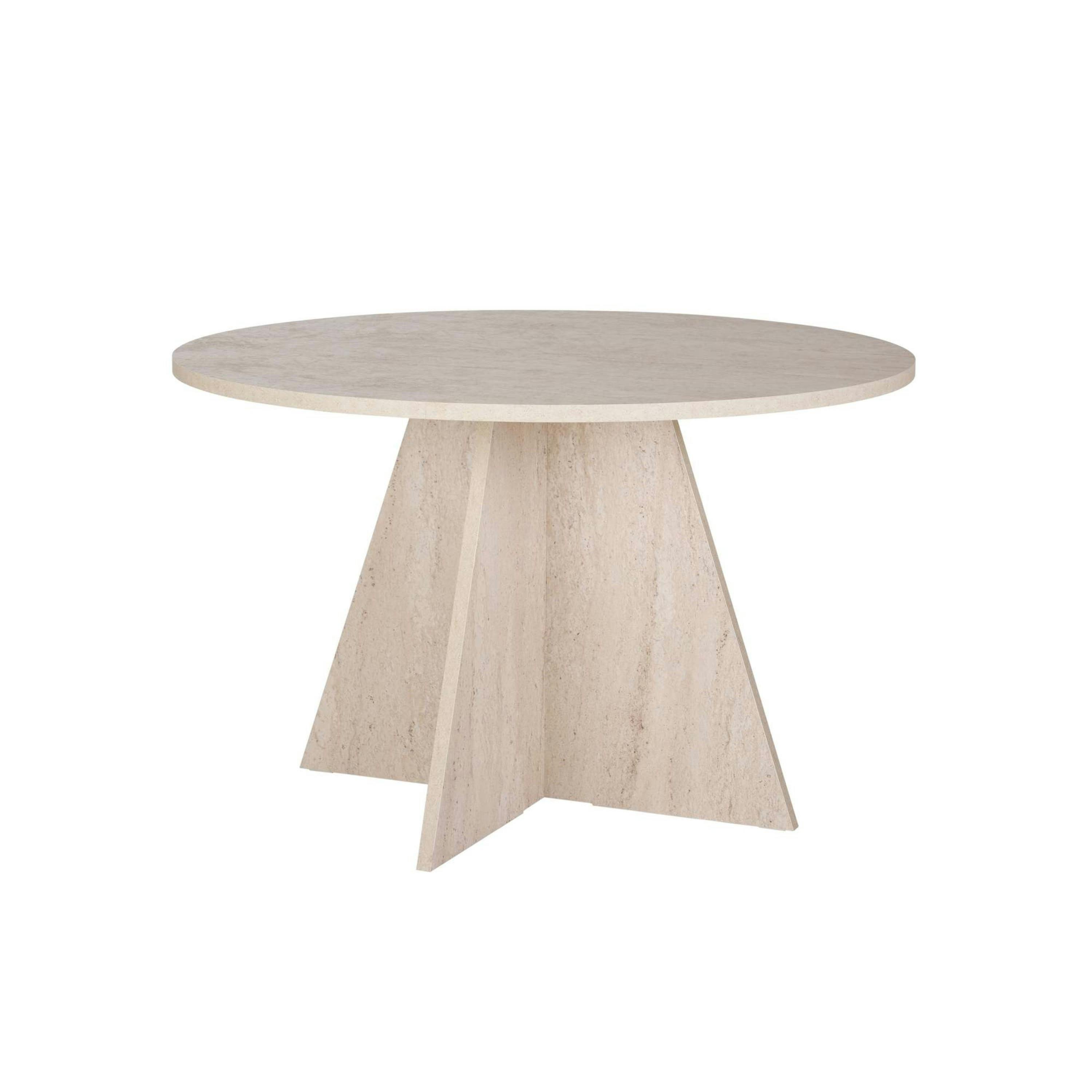 Table à manger ronde effet travertin Ø120 cm MARFA | Tables à manger ...