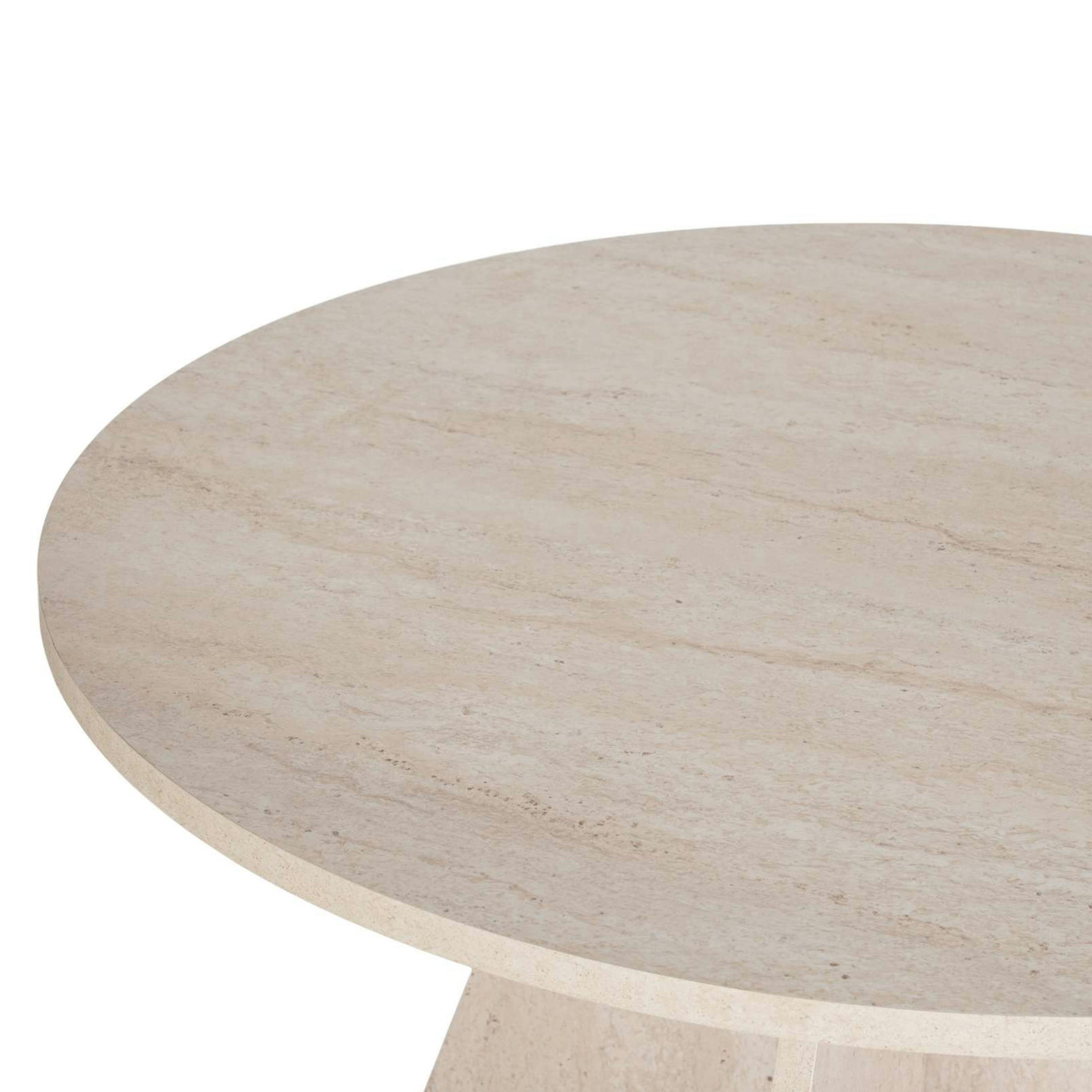 Table à manger ronde effet travertin Ø120 cm MARFA | Tables à manger ...