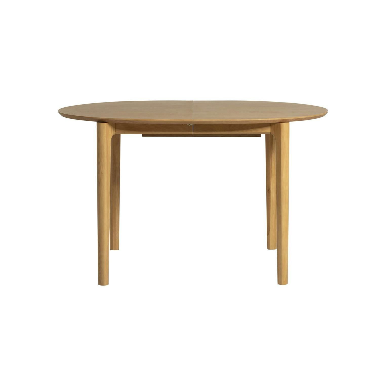 Table à manger ronde en chêne clair avec rallonge intégrée 130-170 cm ...
