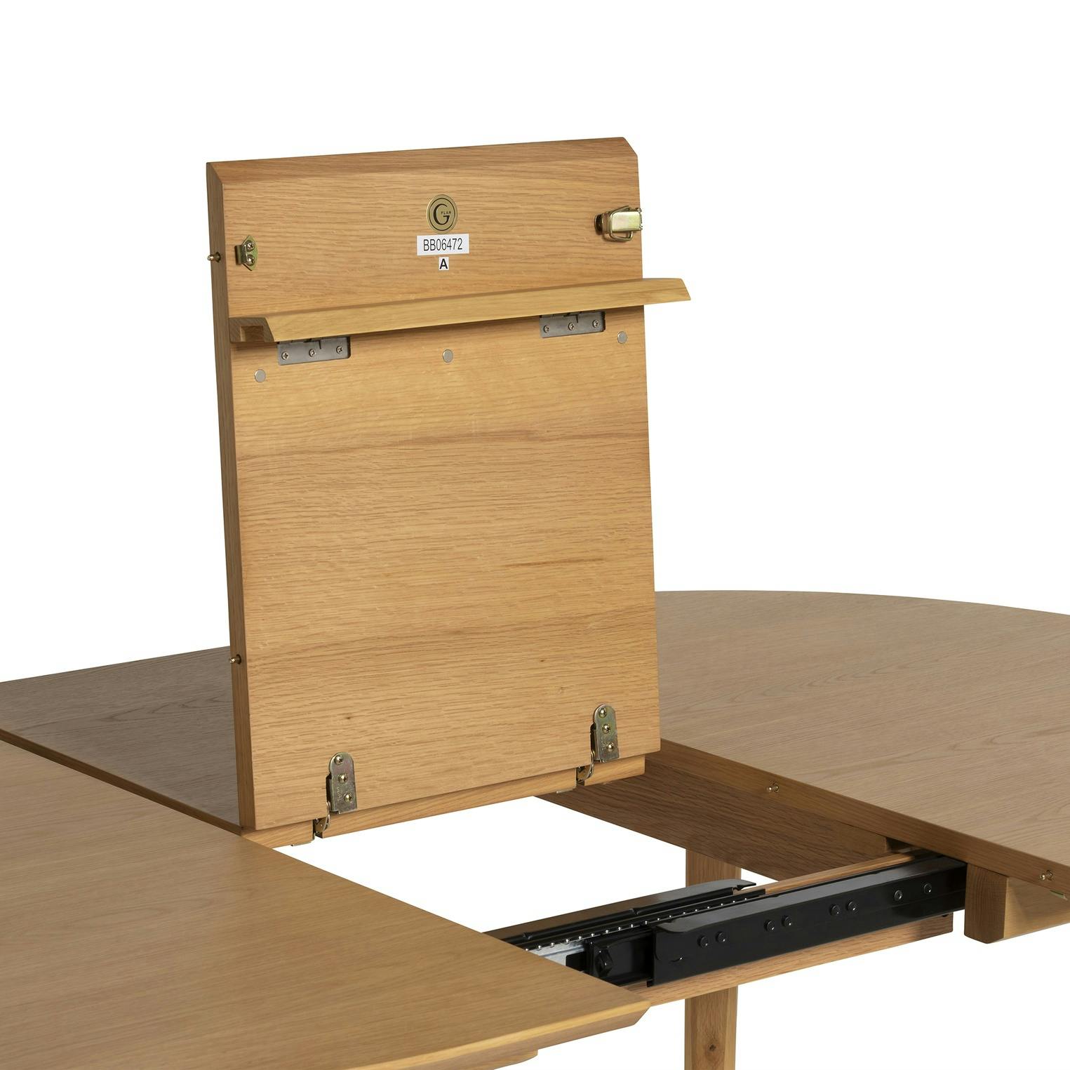 Table à manger ronde en chêne clair avec rallonge intégrée 130-170 cm ...