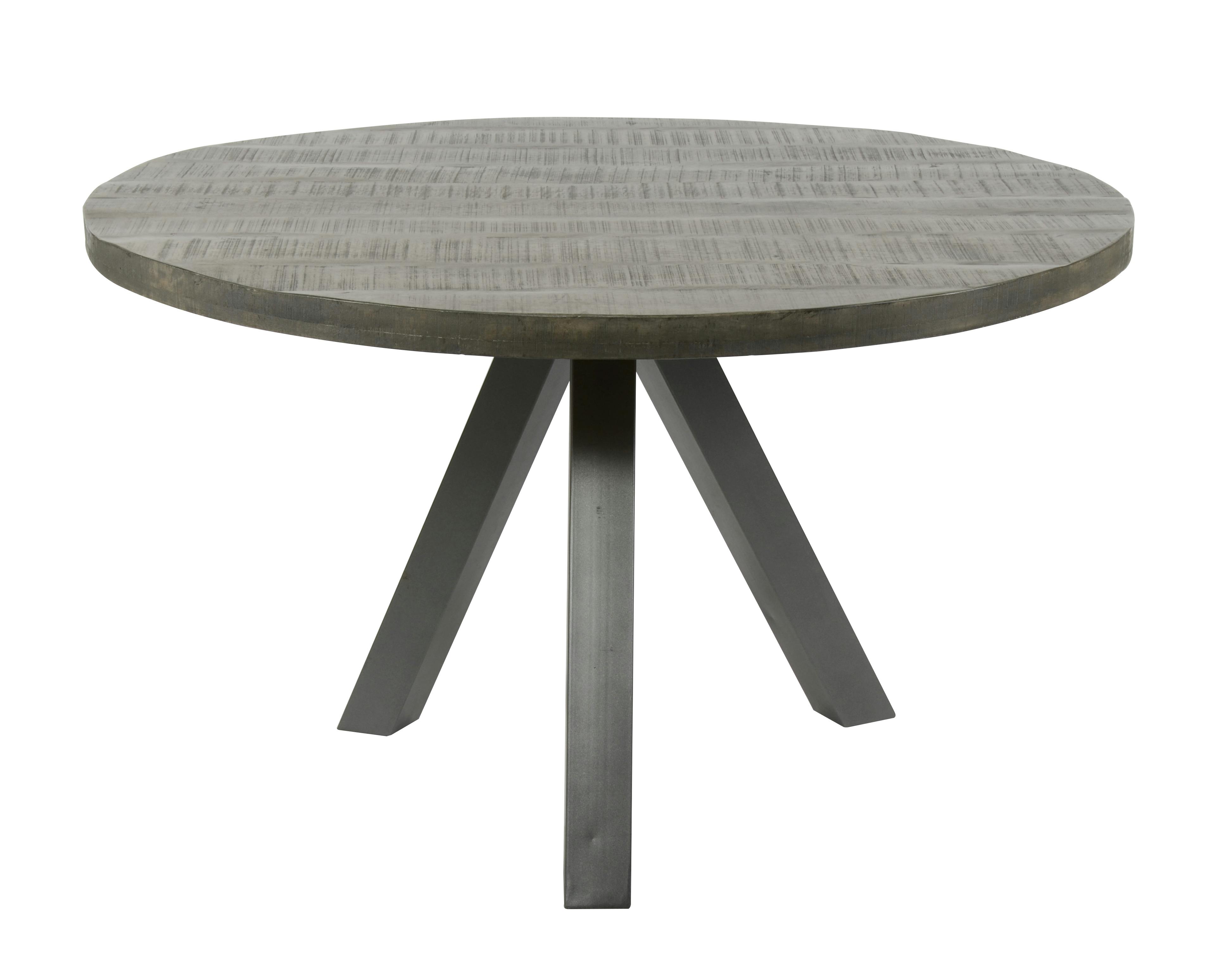 Table à manger ronde manguier massif gris D140 cm LUCKNOW | Tables à ...