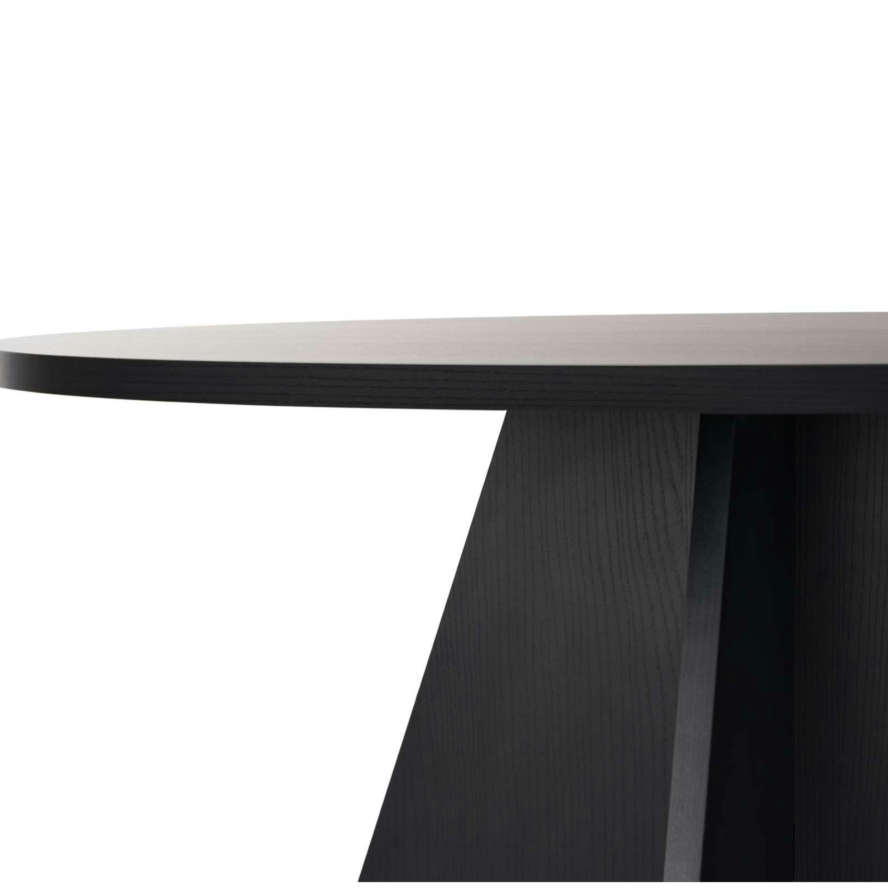 Table à manger ronde noire effet bois Ø120 cm MARFA | Tables à manger ...