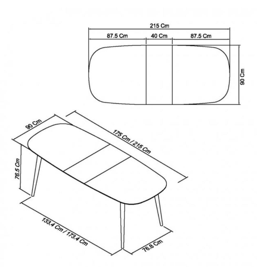 Table à manger scandinave extensible 175-215 cm COPENHAGUE | Tables à ...