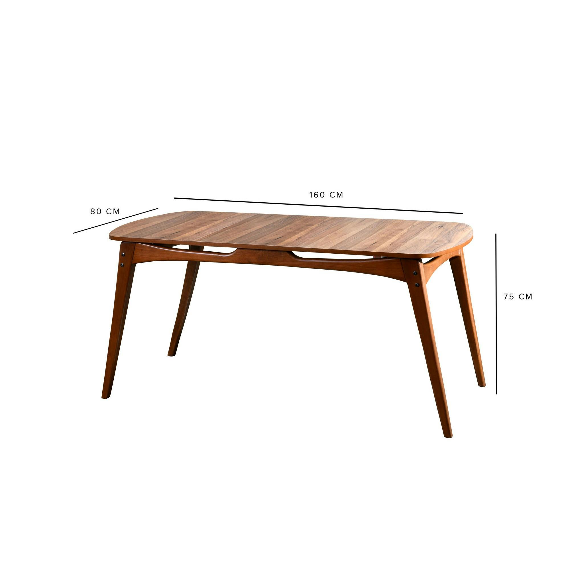 Table à manger vintage - bois brun, 160 cm DILI | Tables à manger ...
