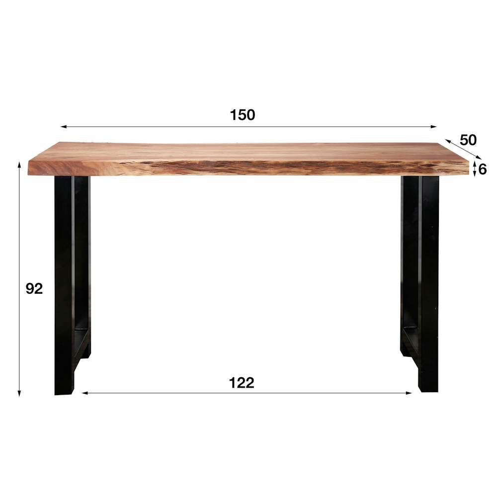 Table bar bois massif métal 150 cm MELBOURNE | Tables hautes / Mange ...