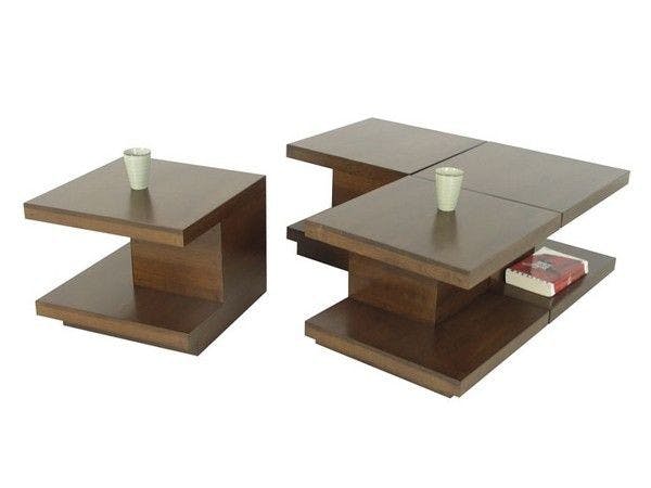 Table basse 4 parties hévéa 100cm OLGA | Tables basses | Pier Import