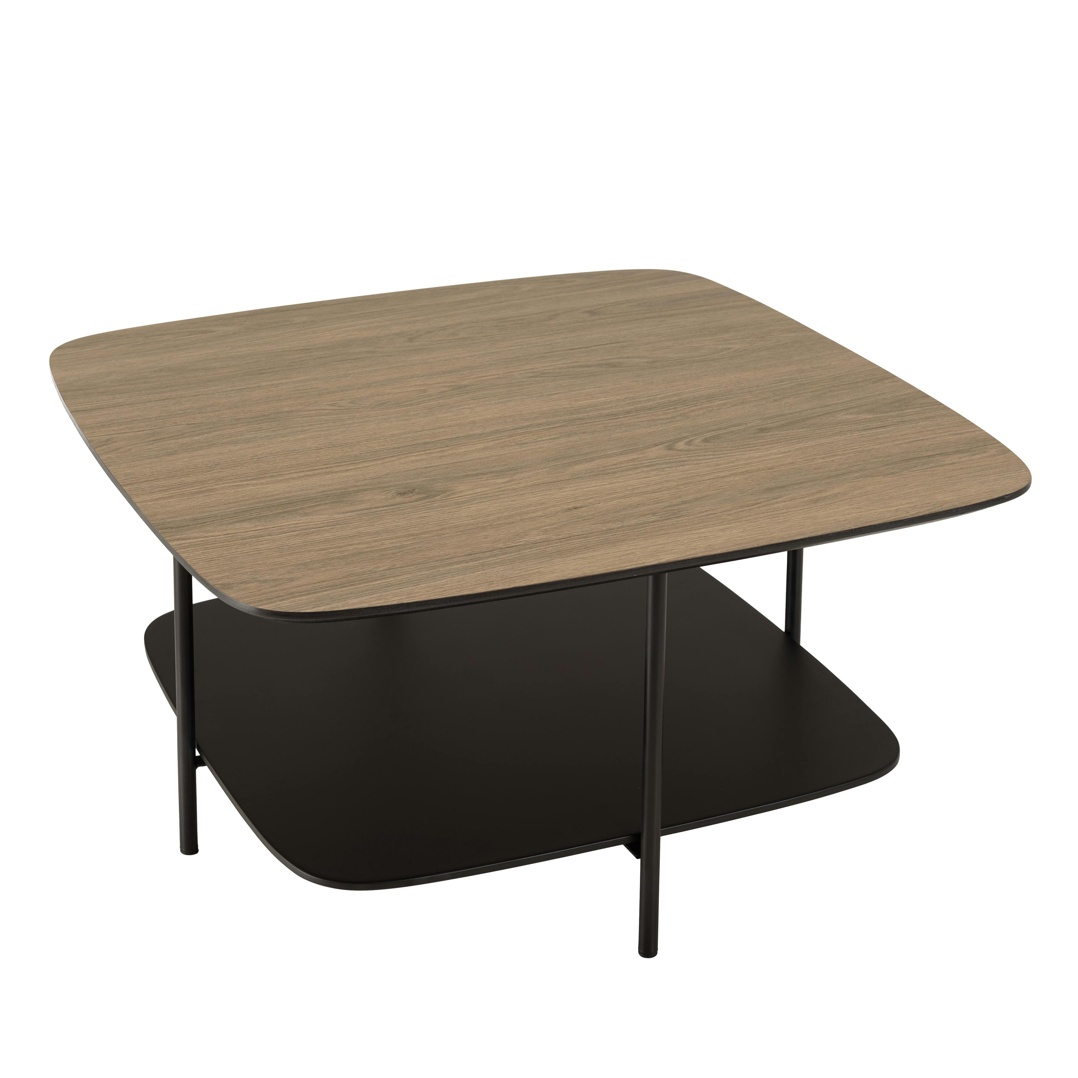 Table basse carrée 2 plateaux angles arrondis LANDAISE | Tables basses ...