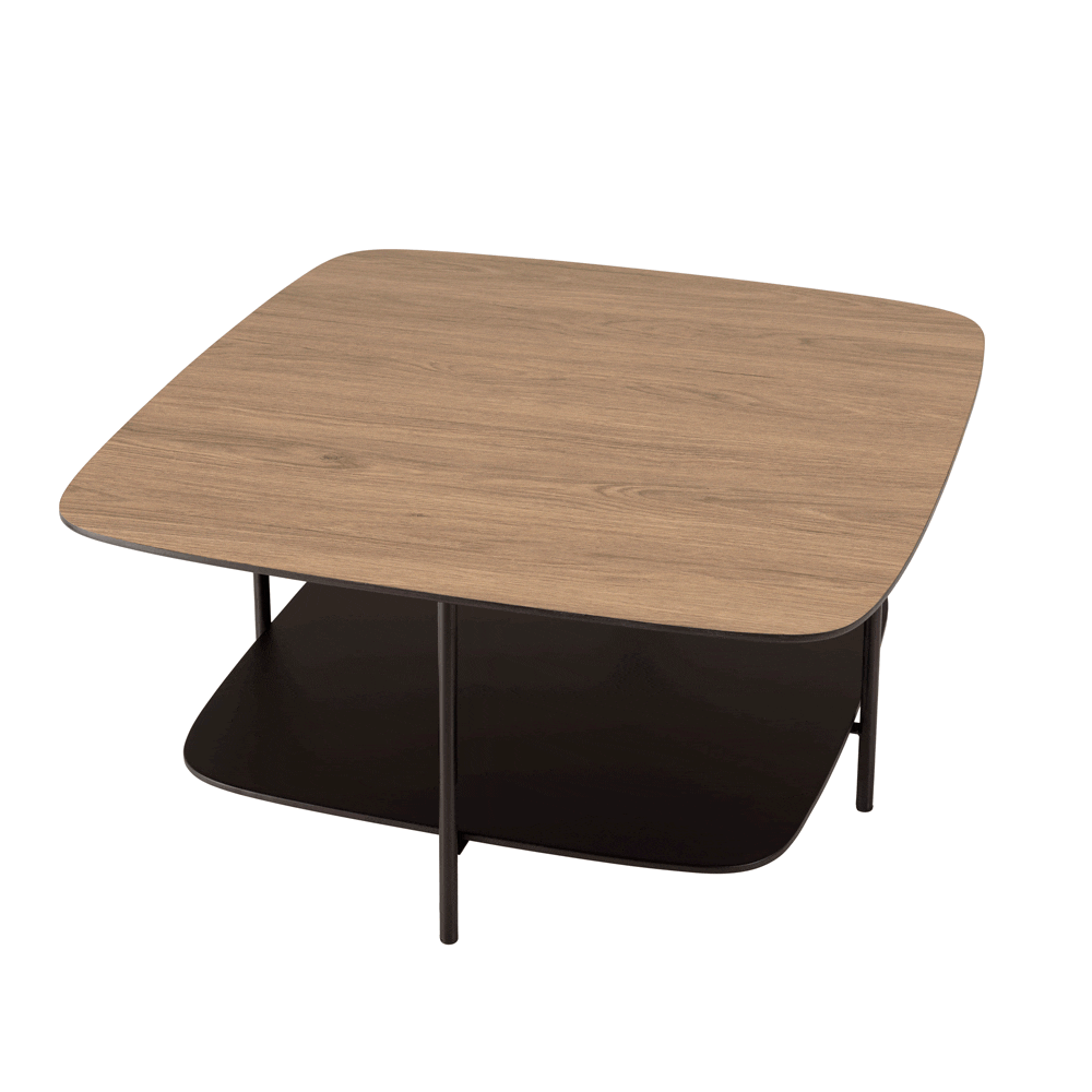 Table basse carrée 2 plateaux angles arrondis LANDAISE | Tables basses ...